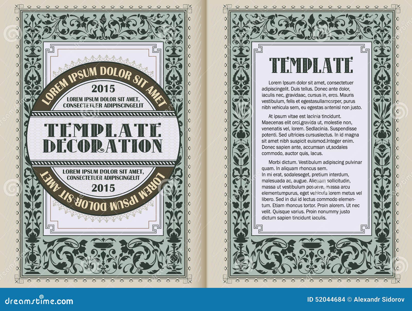 Vector Illustration. Template Booklet in Vintage Style. Stock Vector ...