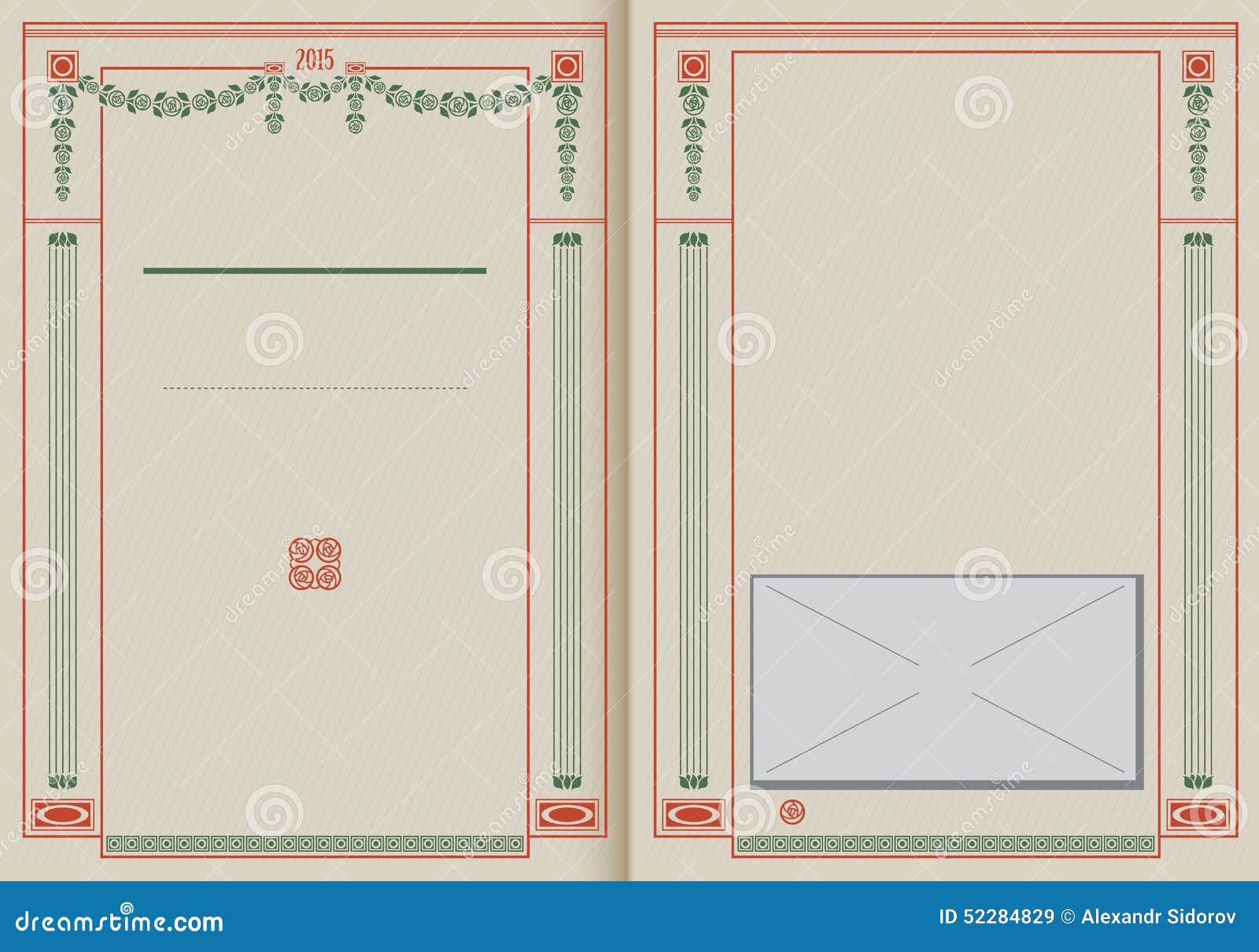 Vector Illustration. Template Booklet in Vintage Style. Stock Vector ...