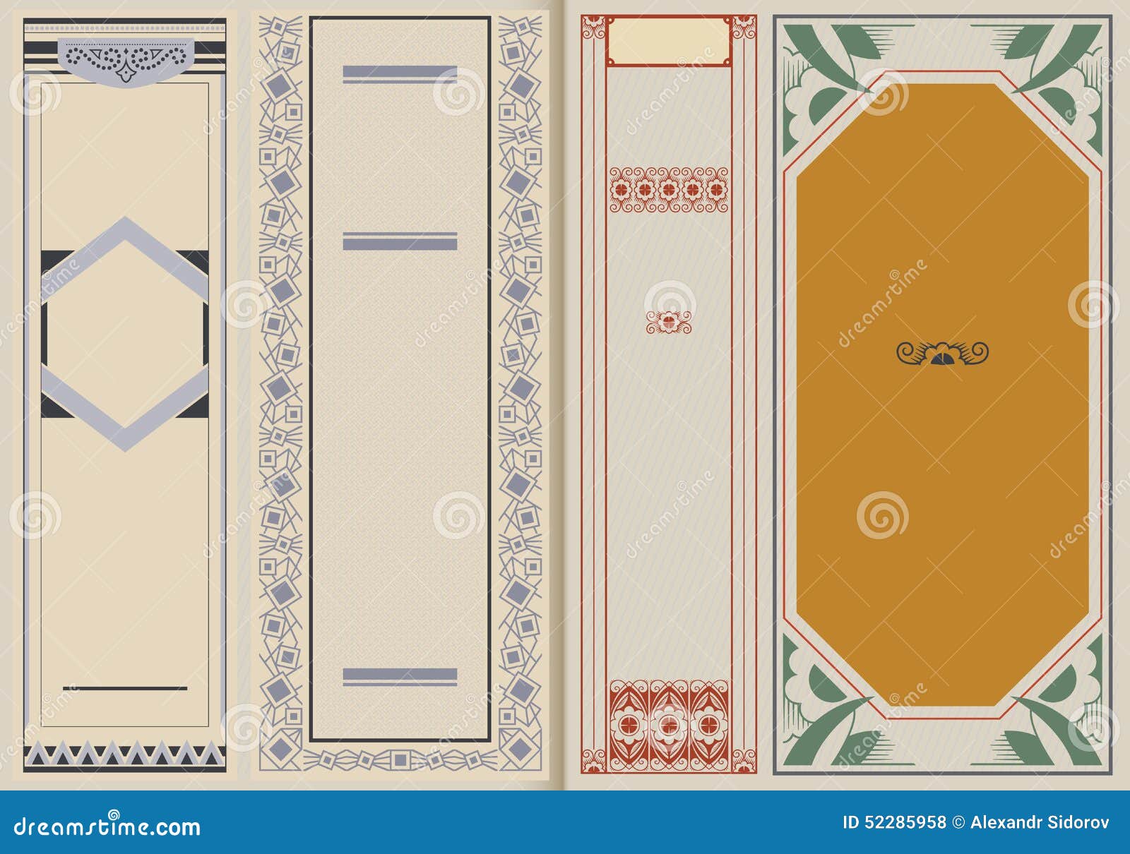 Vector Illustration. Template Booklet in Vintage Style. Stock Vector ...