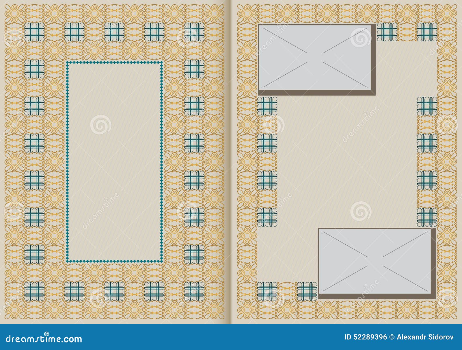 Vector Illustration. Template Booklet in Vintage Style. Stock Vector ...