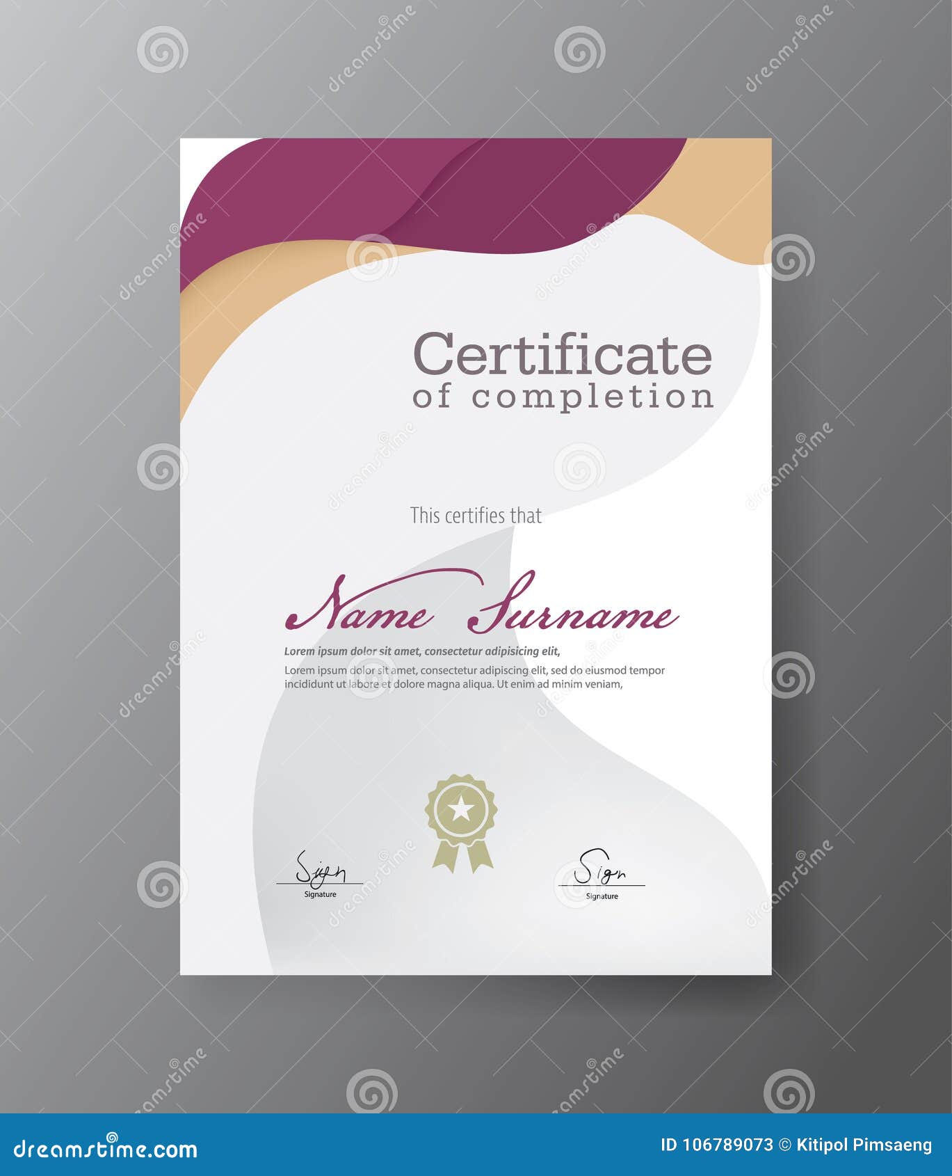 Vector Template for Certificate,modern Diploma Stock Vector ...