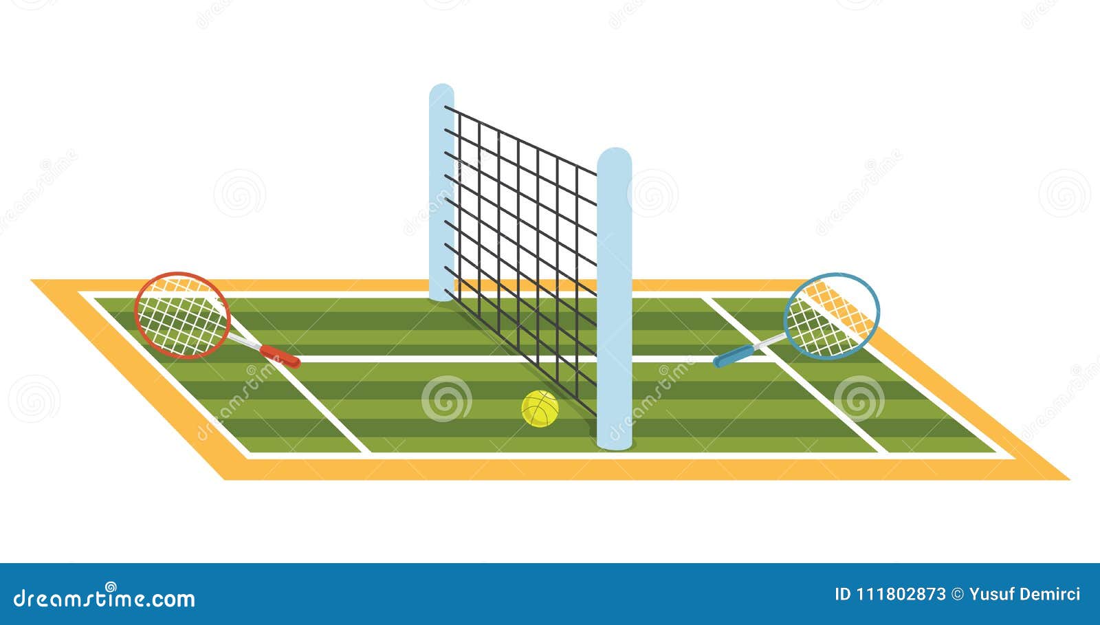 Vector Illustration of Tennis Court Stock Vector - Illustration of ...