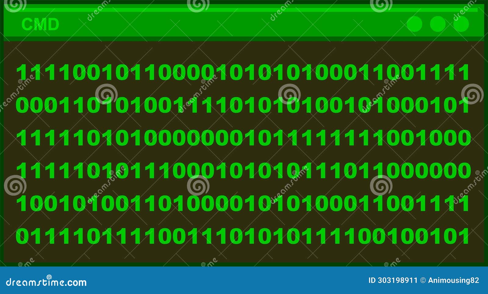 Vector Illustration Terminal Cmd Binary Code Stock Vector ...