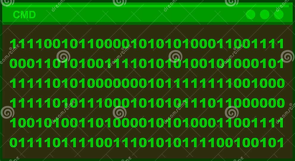 Vector Illustration Terminal Cmd Binary Code Stock Vector ...