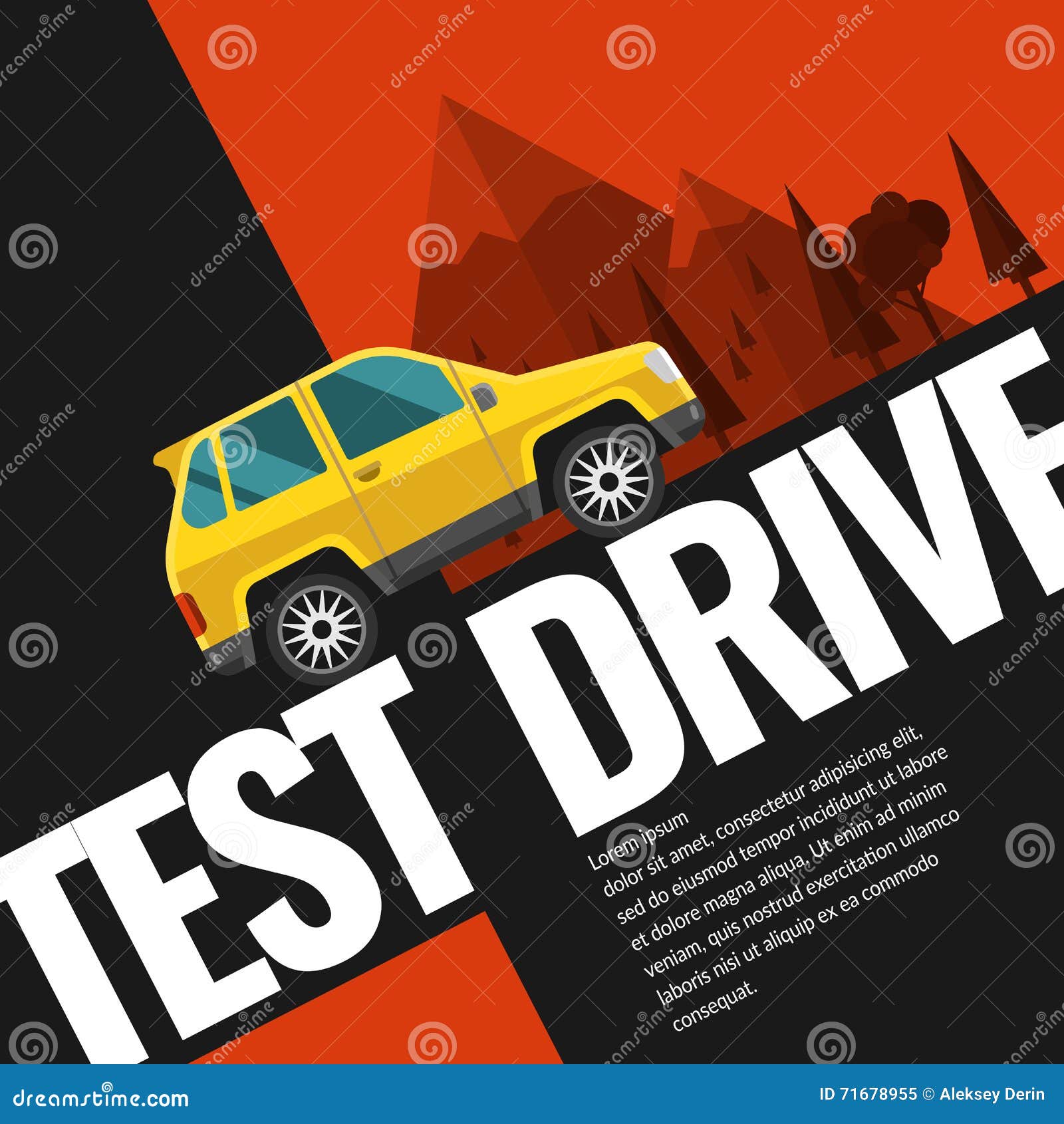 Vector Illustration Test Drive Stock Vector - Illustration of flat ...