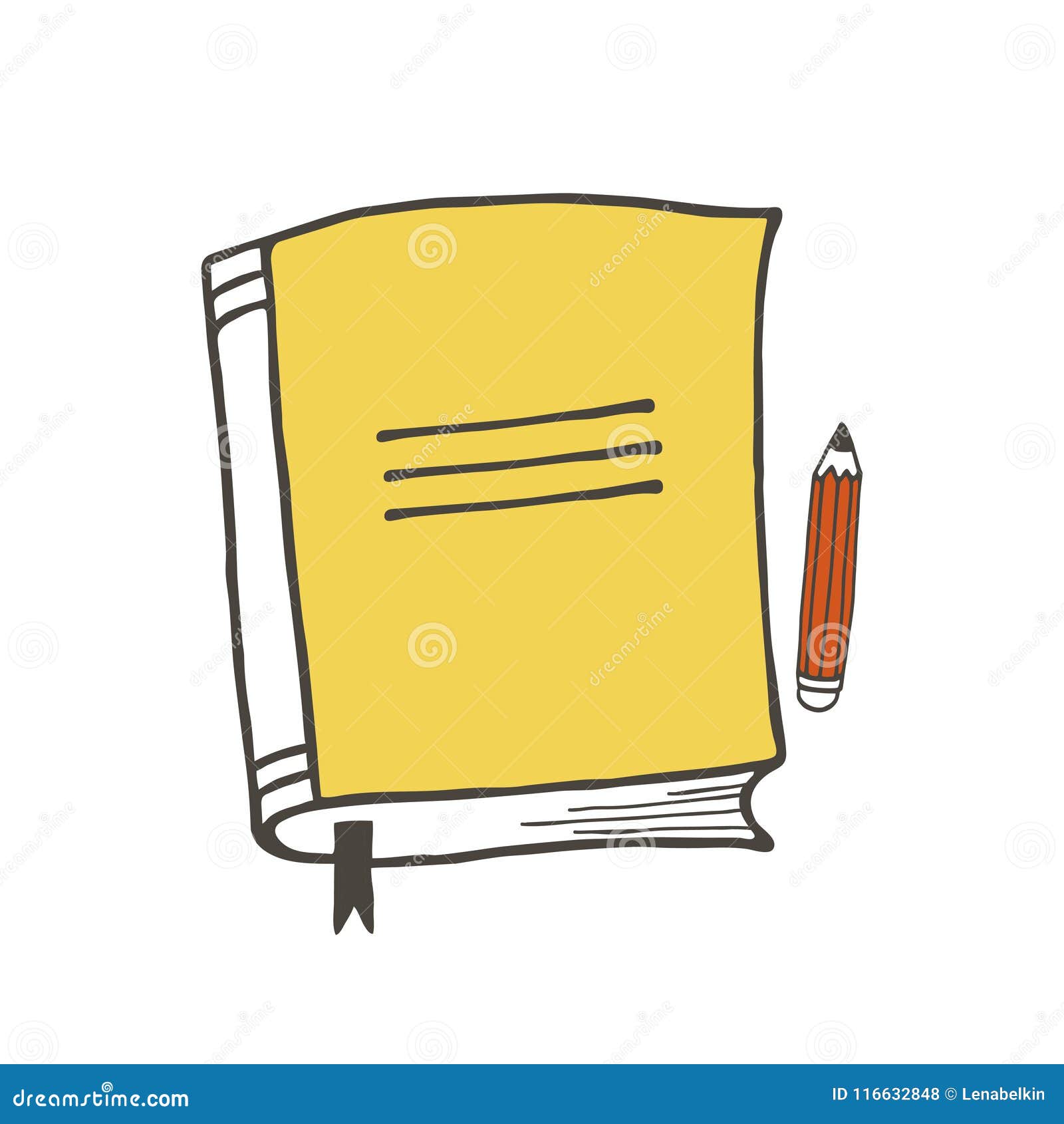 Vector Illustration with Textbook and Pencil Stock Vector ... Vector Illustration with Textbook and Pencil Stock Vector ...