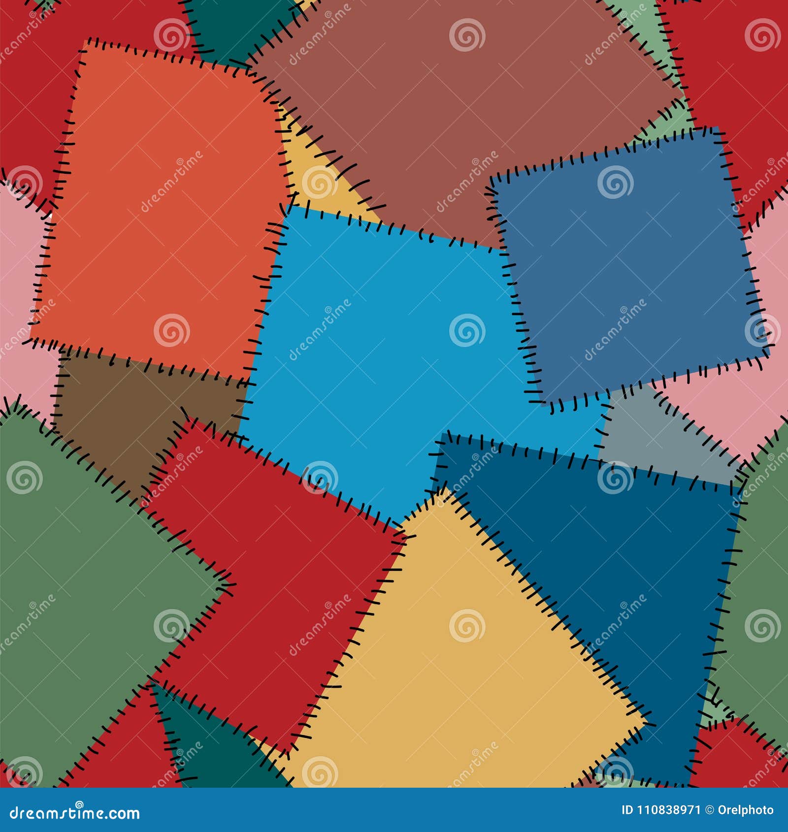 Textile Patches Seamless Pattern Stock Vector - Illustration of graphic ...