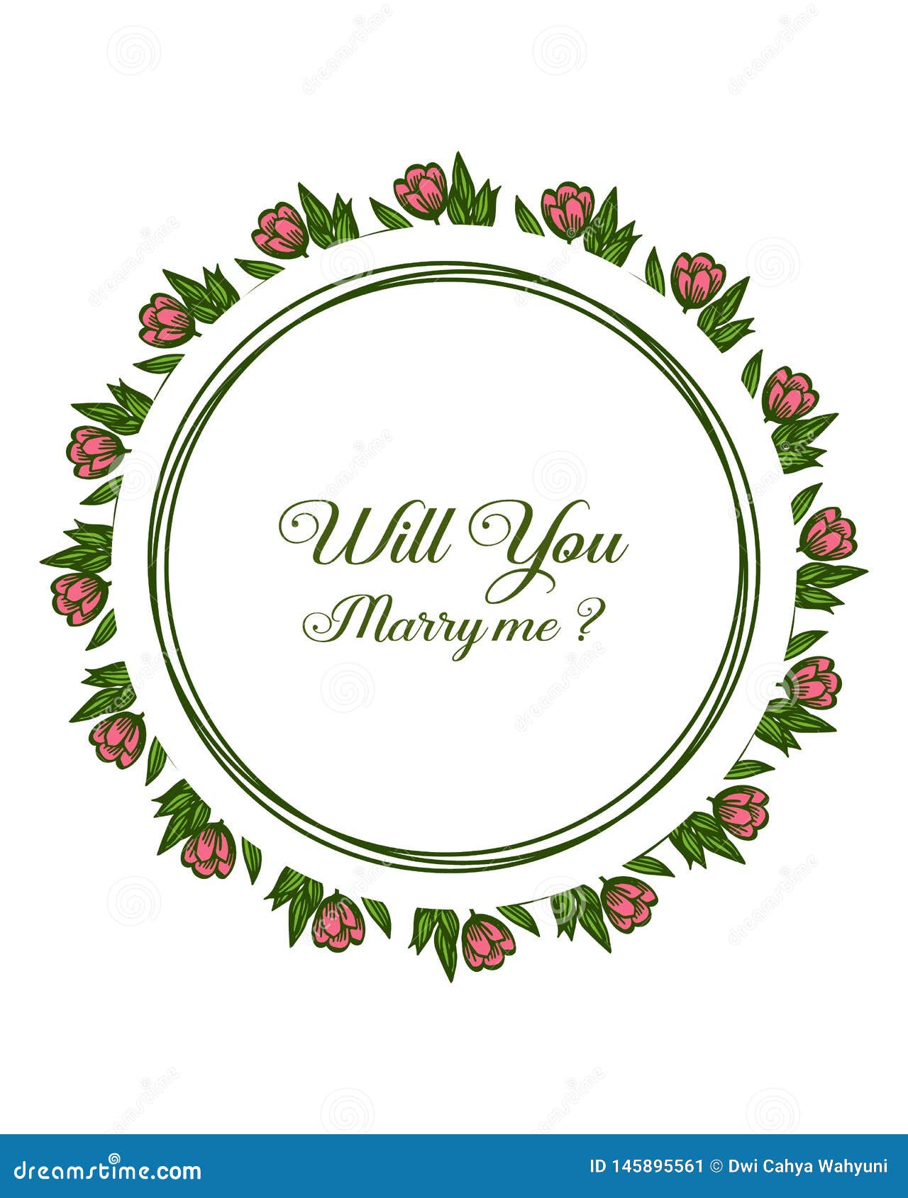 Vector Illustration Texture Frame Flower Frame for Lettering Will You ...