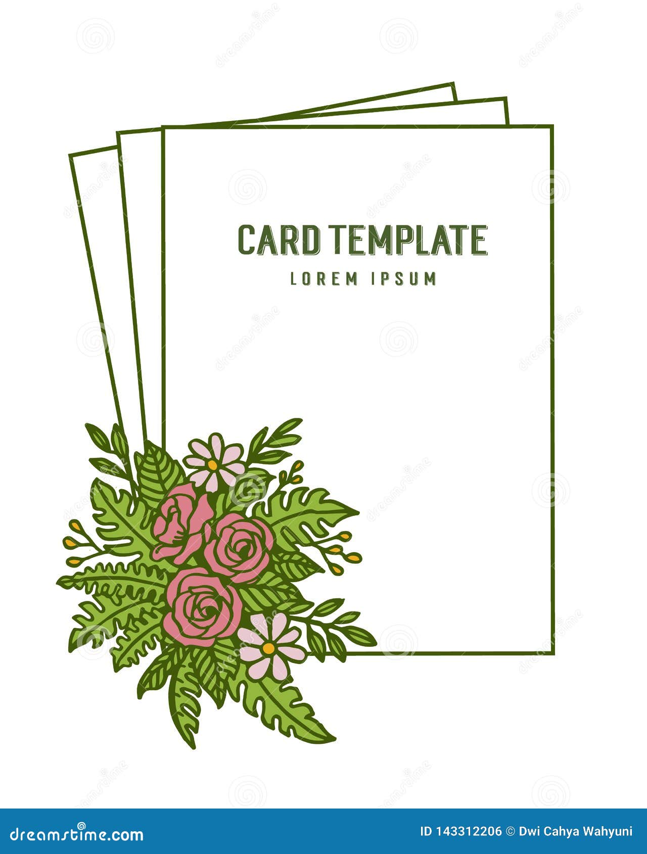 Vector Illustration Texture Pink Rose Flower Frame for Writing of Card ...