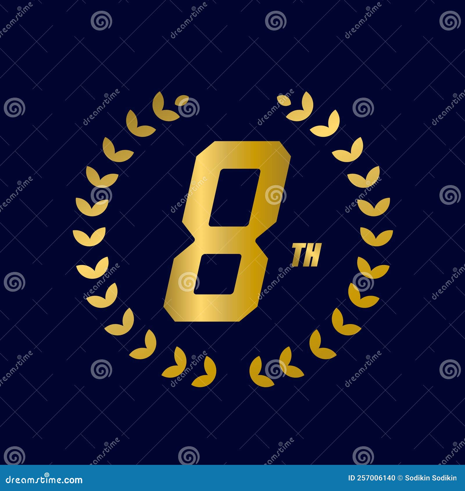 Vector Illustration of 8th Celebration Icon Stock Vector - Illustration ...