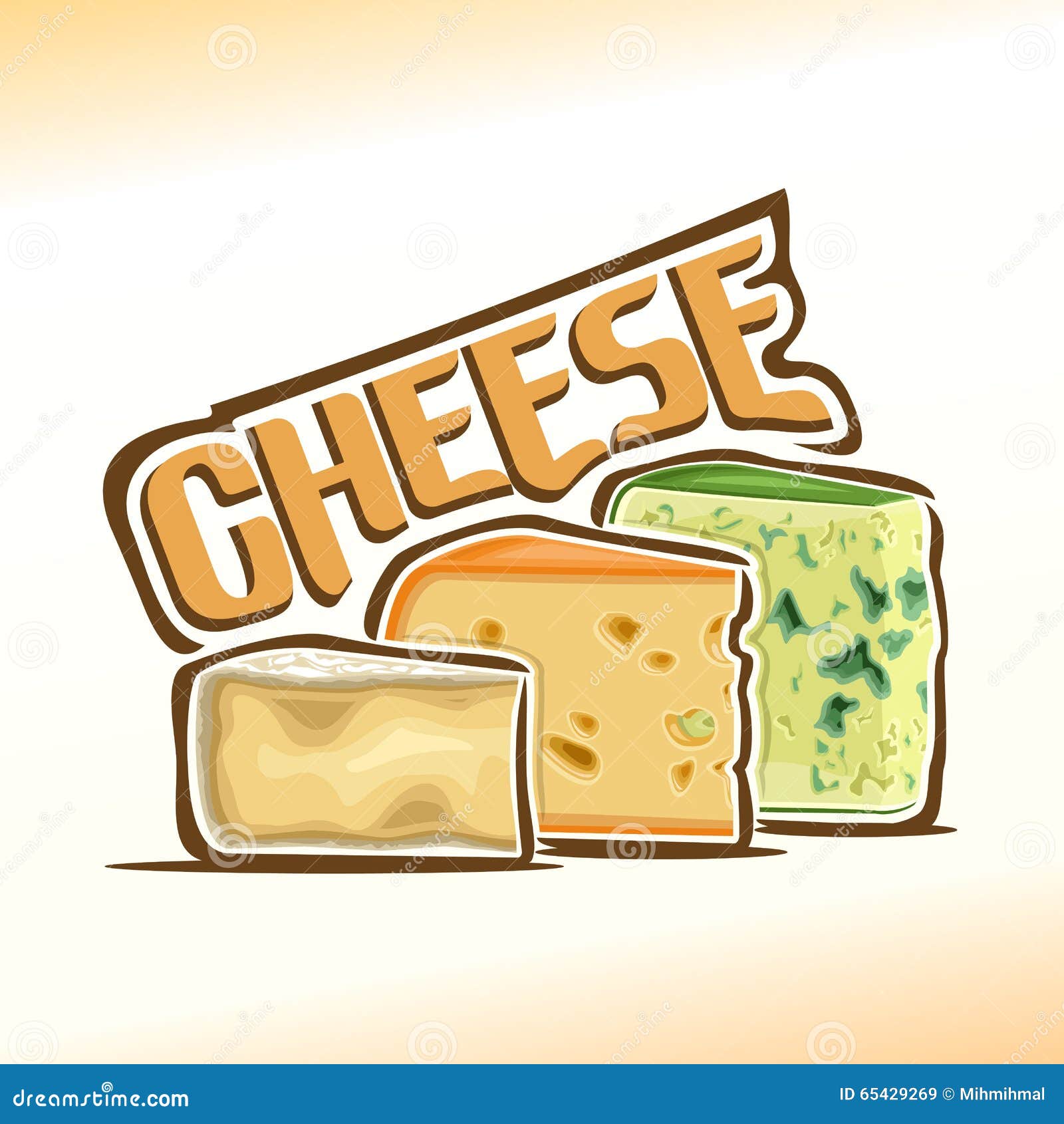 Vector Illustration on the Theme of Cheese Stock Vector - Illustration ...