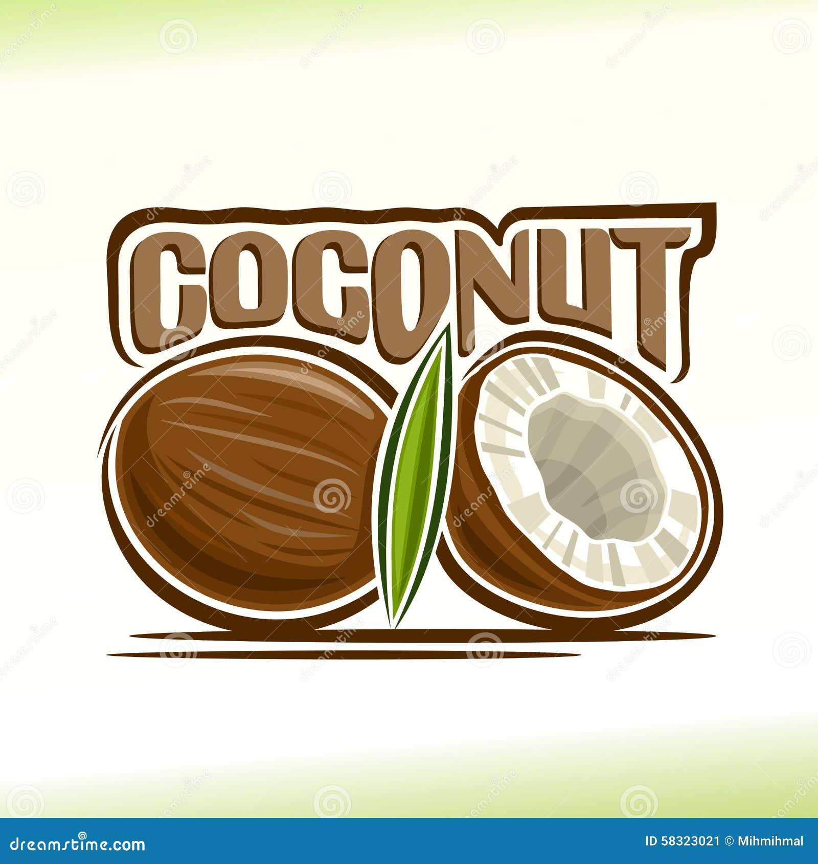 Vector Illustration on the Theme of Coconut Stock Vector - Illustration ...