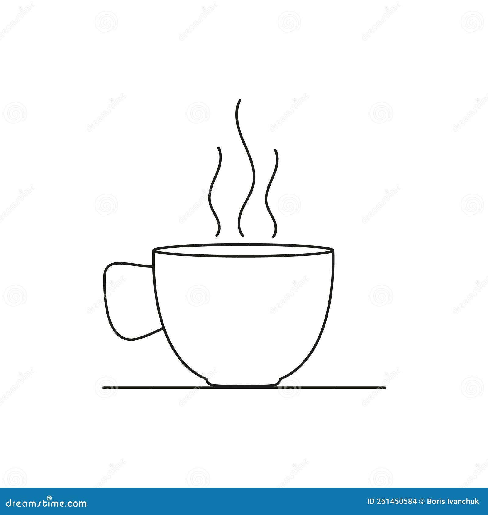 Vector Illustration on the Theme of Coffee Tea in Outline Style Stock ...