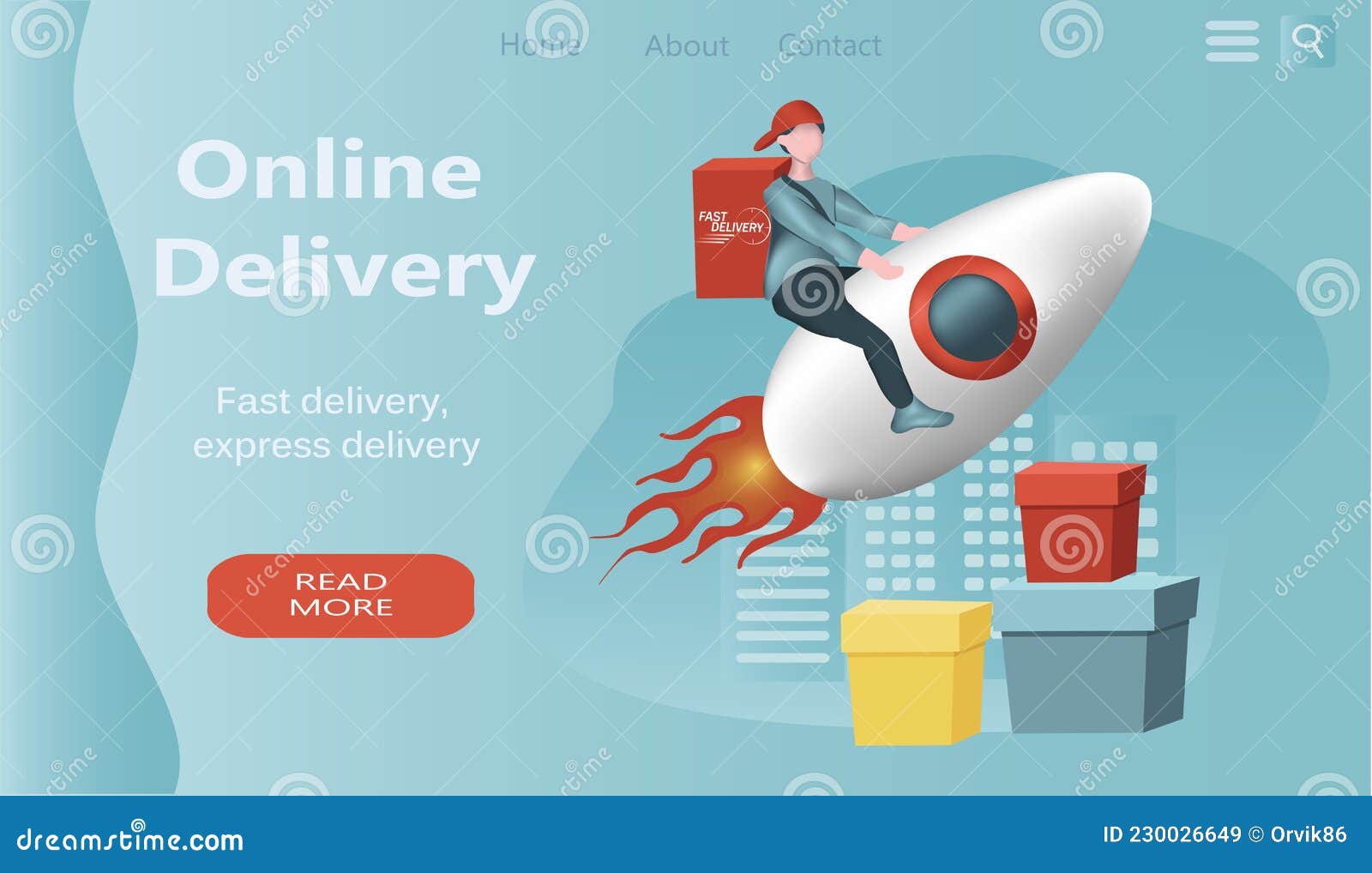 Vector Illustration on the Theme of Fast Delivery, Online Express ...