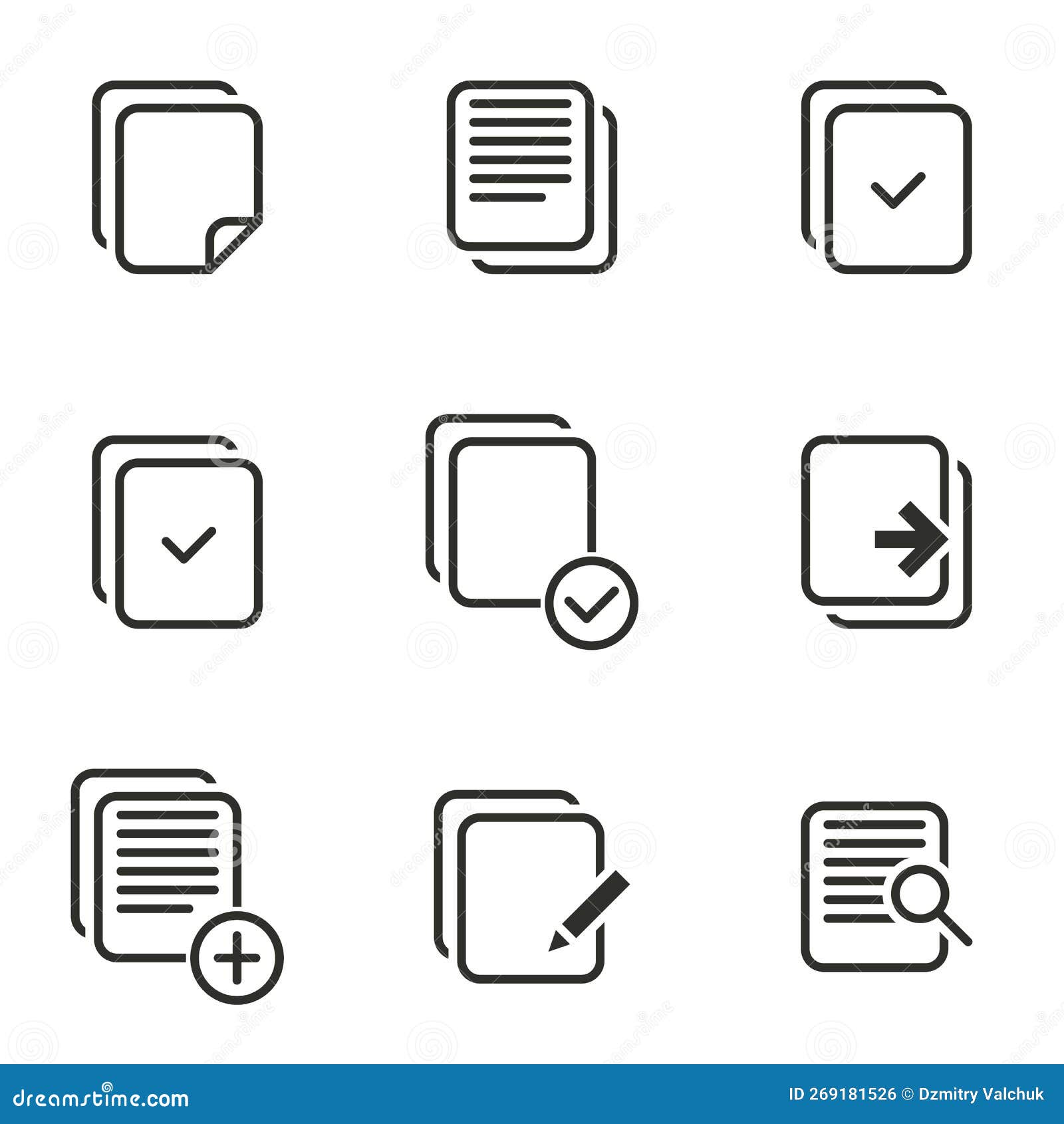 Vector Illustration on the Theme File Document Icons Stock Vector ...