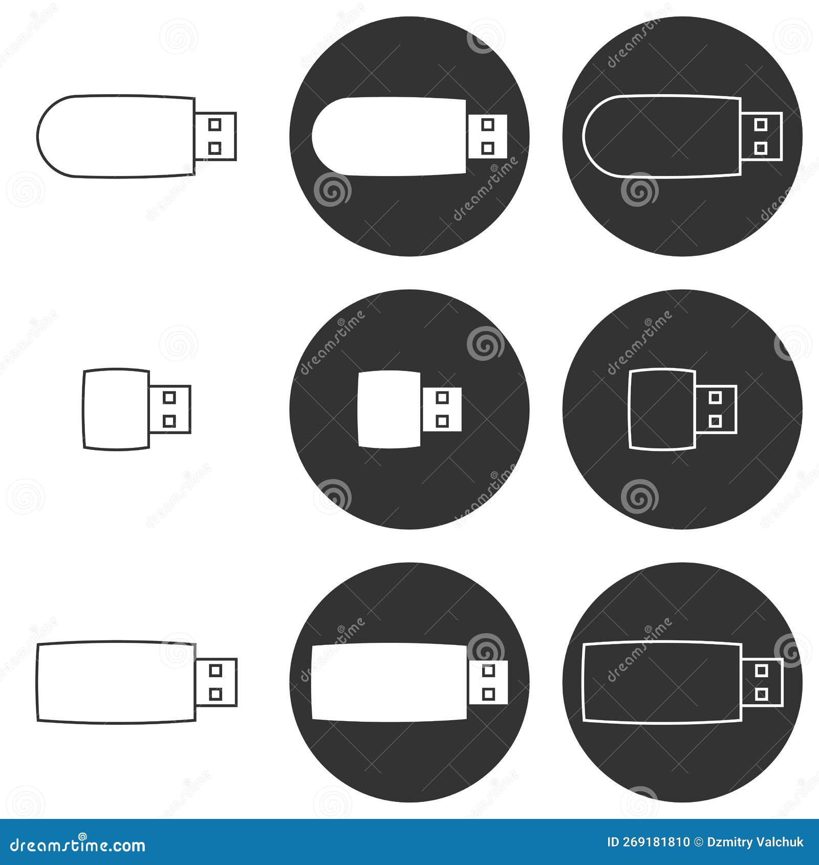 Vector Illustration on the Theme Flash Drive Stock Vector ...