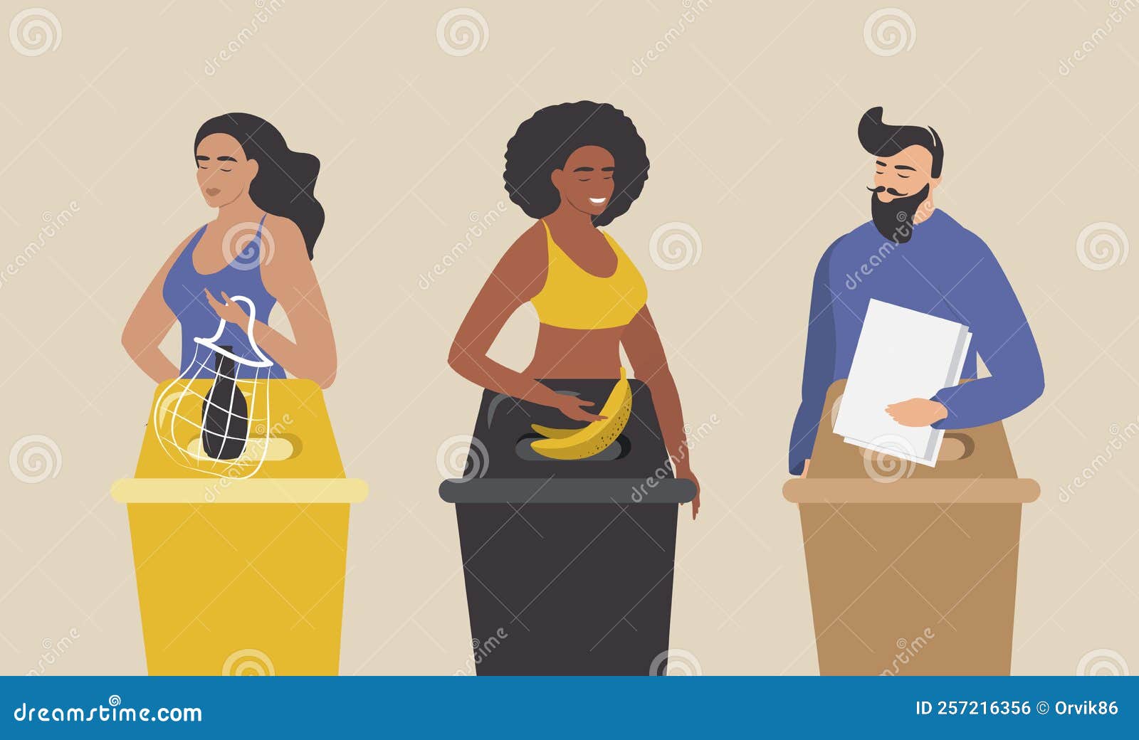 Vector Illustration On The Theme Of Garbage Sorting Stock Vector