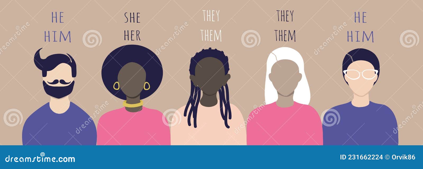 Vector Illustration On The Theme Of Gender Diversity, People With Non ...