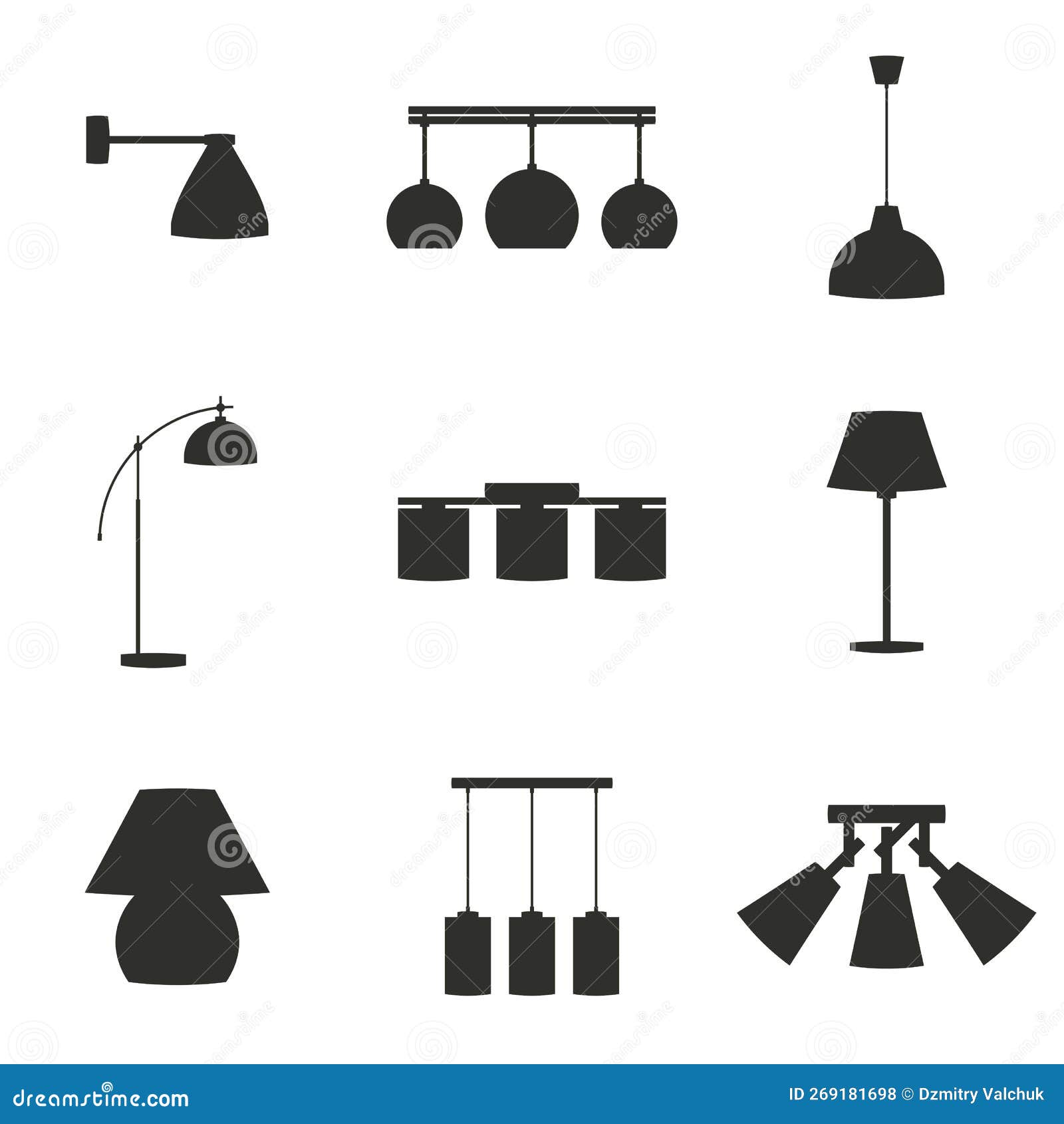 Vector Illustration on the Theme Lamp Illumination Stock Vector ...