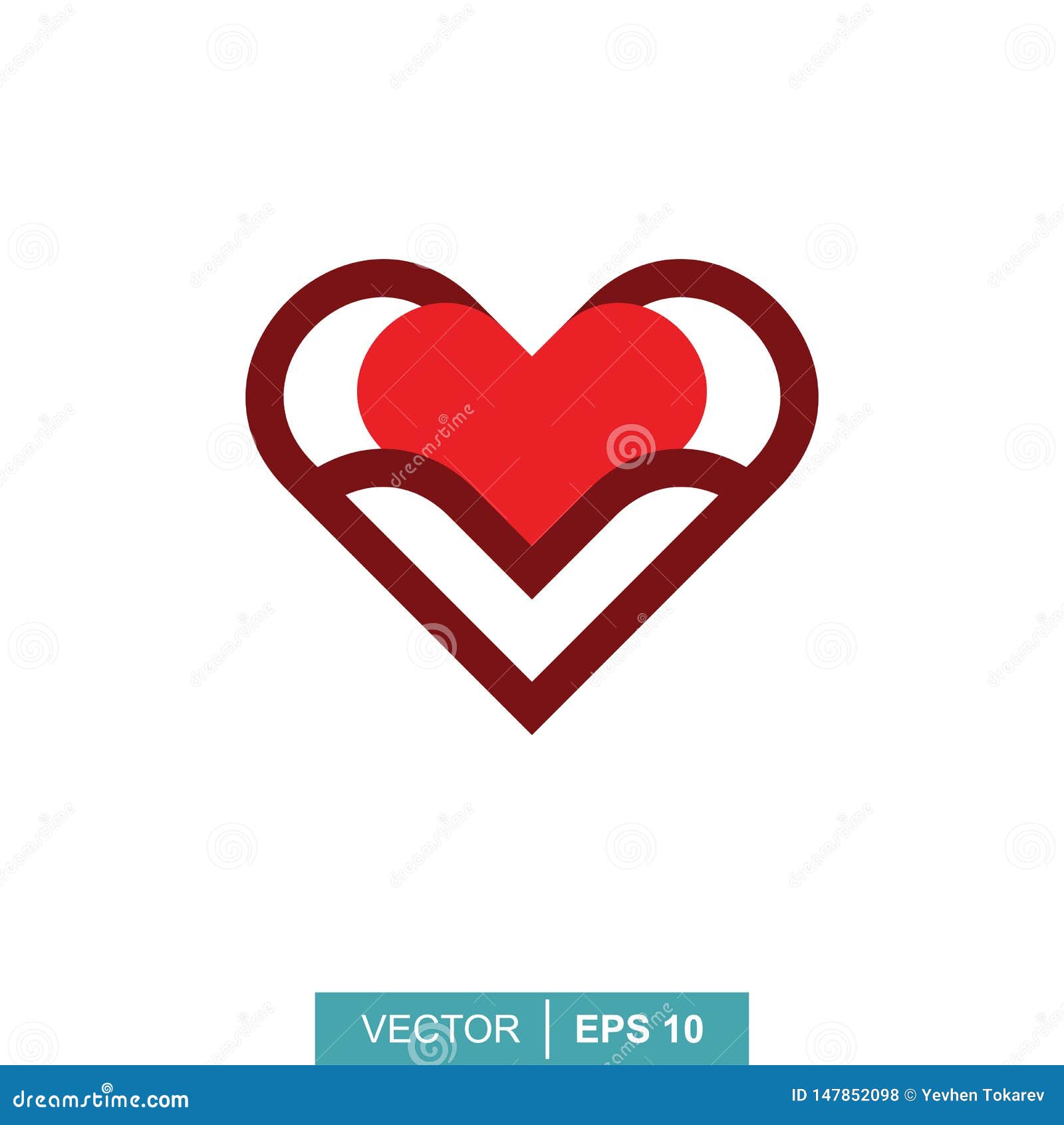 Stylized modern heart stock illustration. Illustration of birthday ...