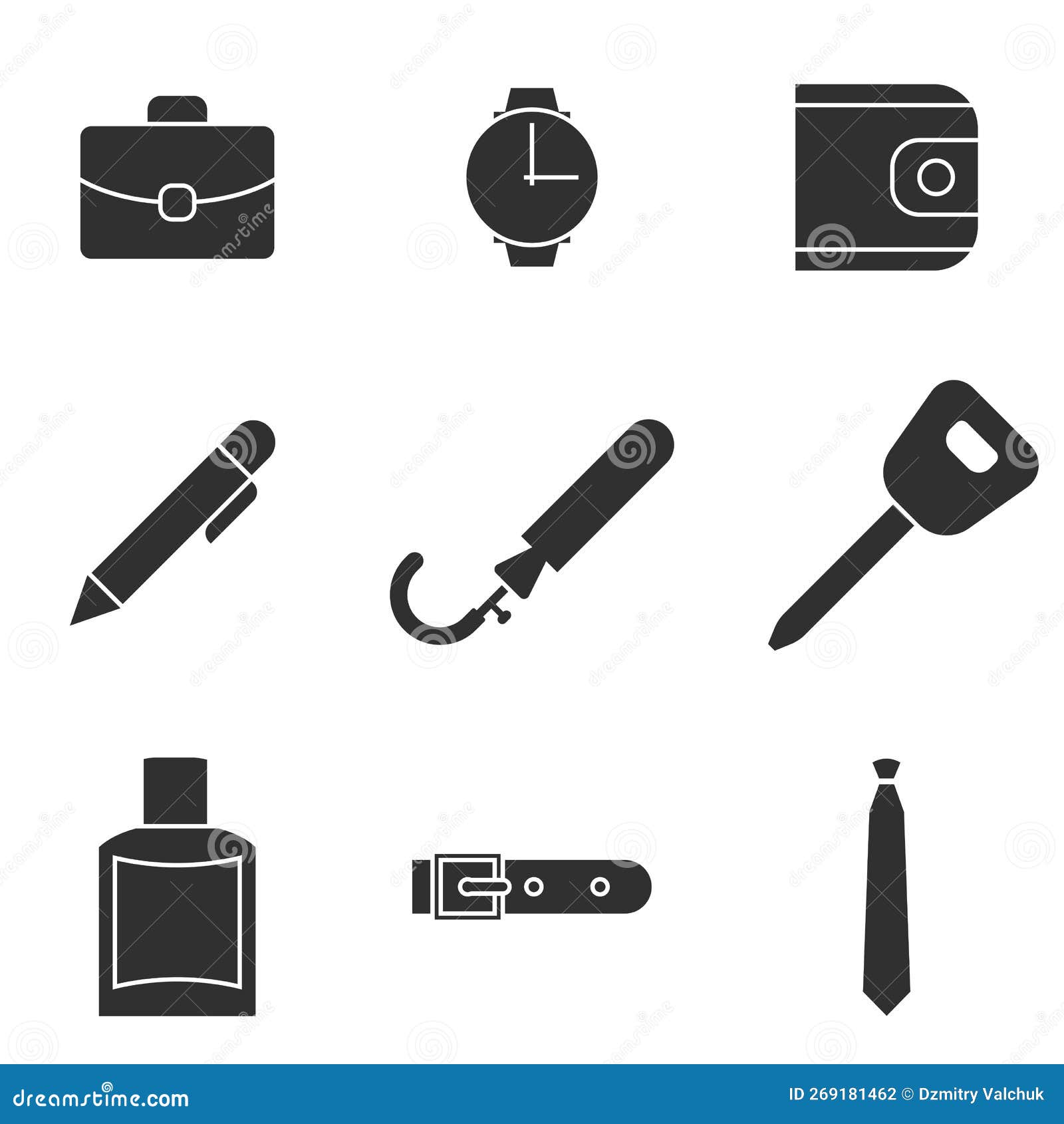 Vector Illustration on the Theme Men S Accessories Stock Vector ...