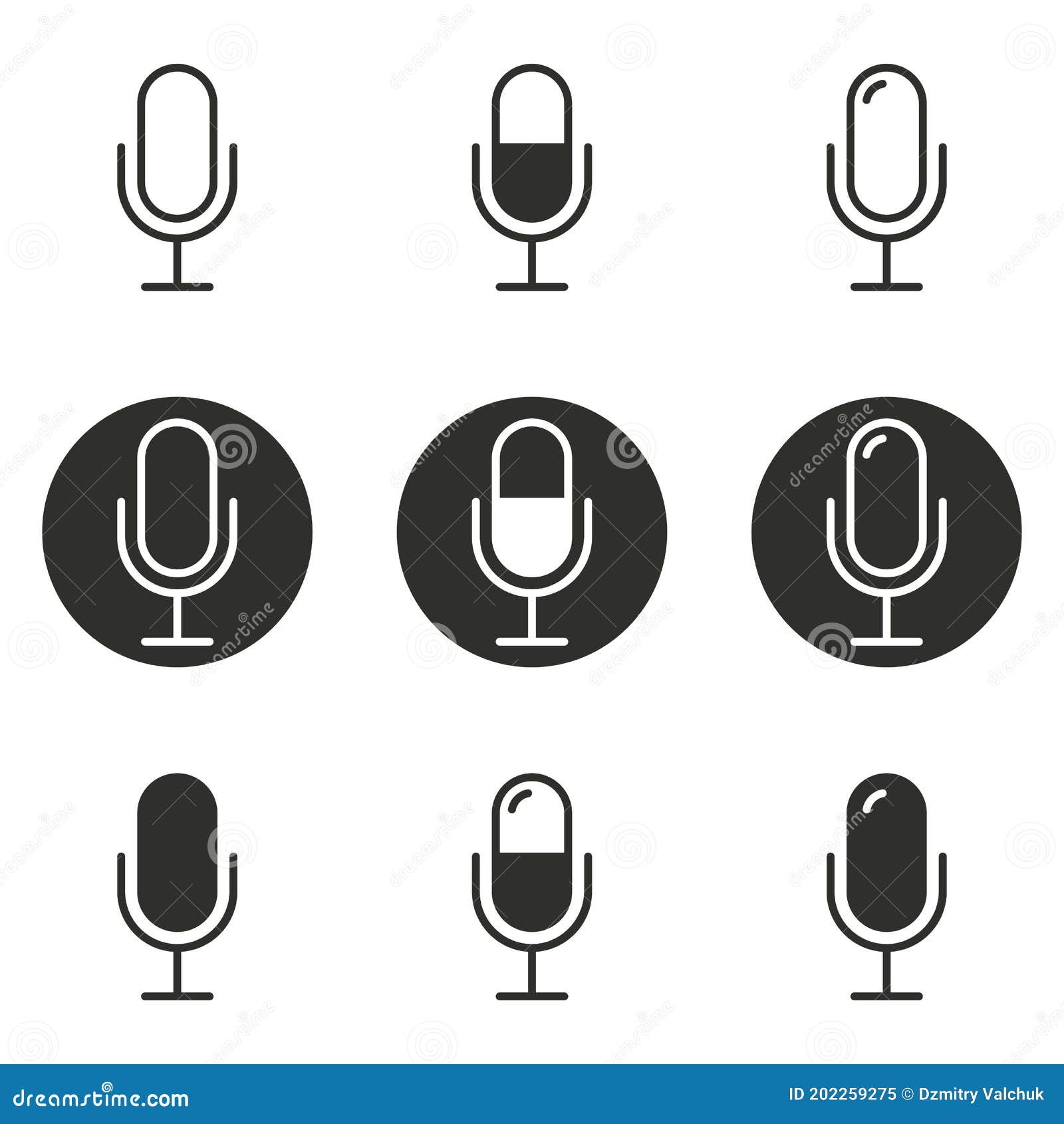 Vector Illustration on the Theme Microphone Icon Stock Vector ...