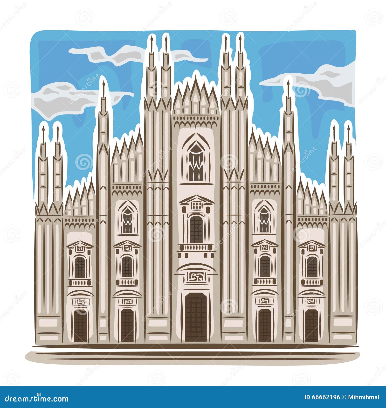 Duomo. Milan. Italy. Vector Illustration. | CartoonDealer.com #72173753
