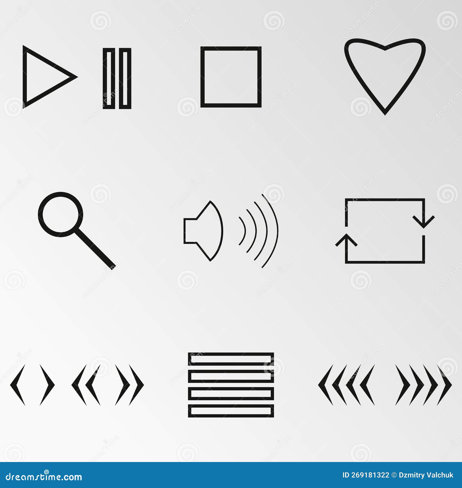 Vector Illustration on the Theme Music Buttons Stock Vector ...