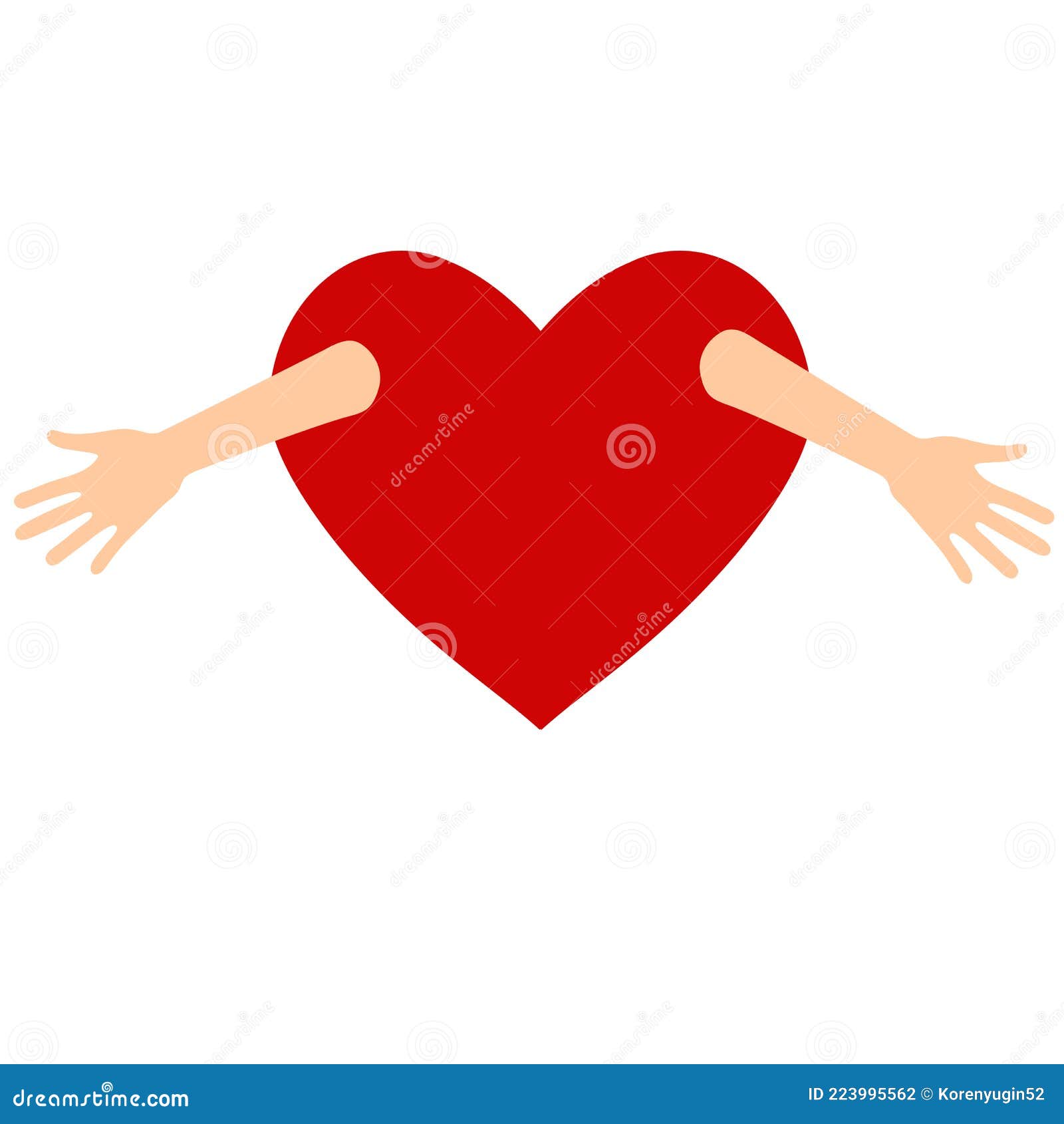 Vector Illustration on the Theme of National Hug Day, Red Heart with ...