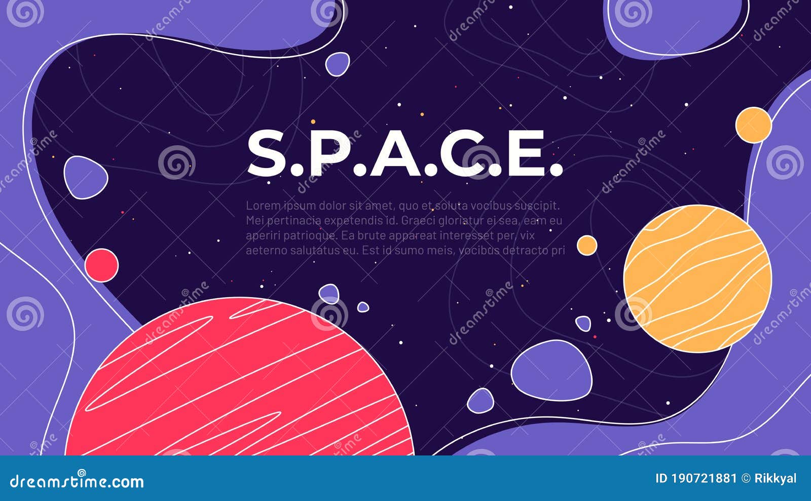 Vector Illustration on the Theme of Outer Space, Interstellar Travels ...