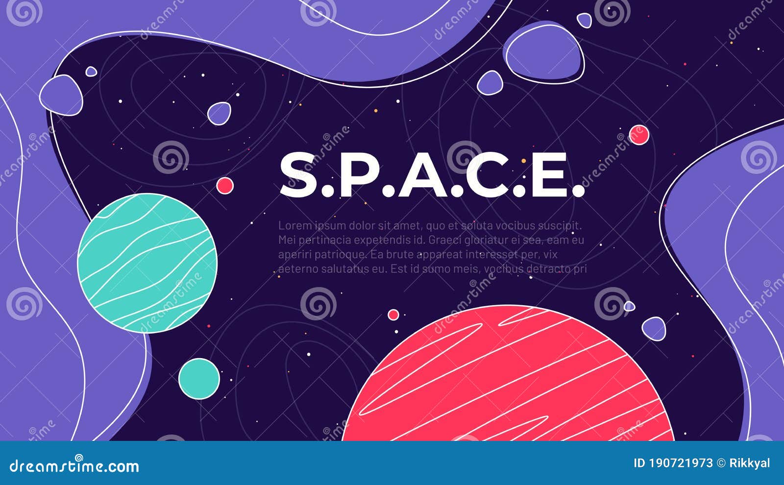 Vector Illustration on the Theme of Outer Space, Interstellar Travels ...