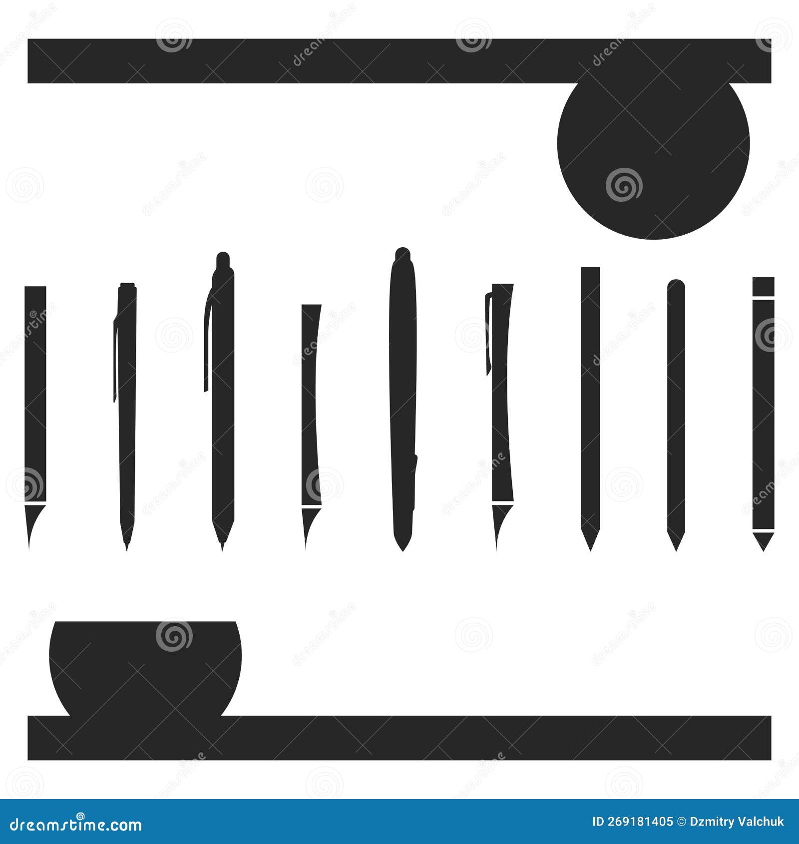 Vector Illustration on the Theme Pen, Pencil Stock Vector ...