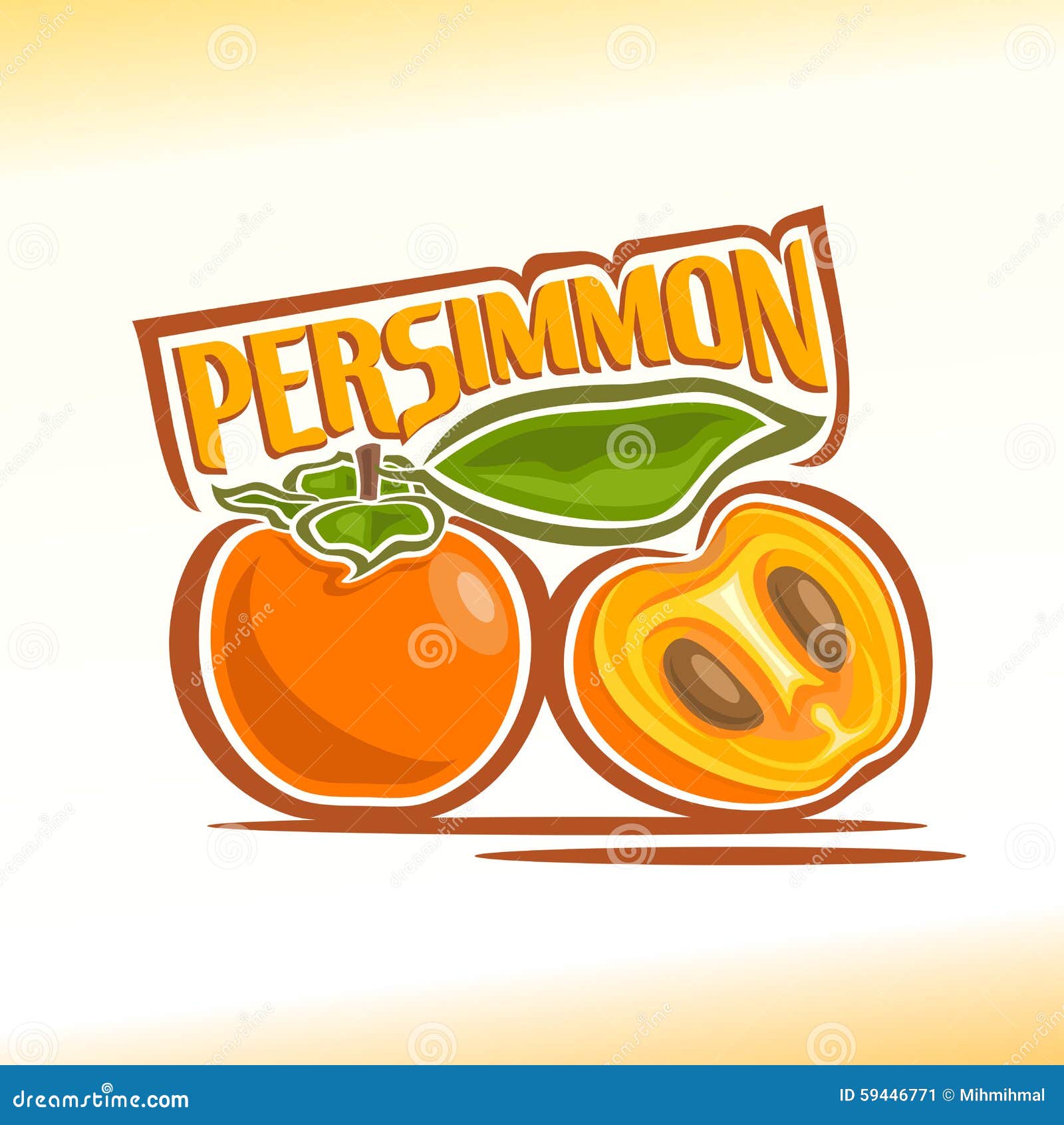 Vector Illustration on the Theme of Persimmon Stock Vector ...