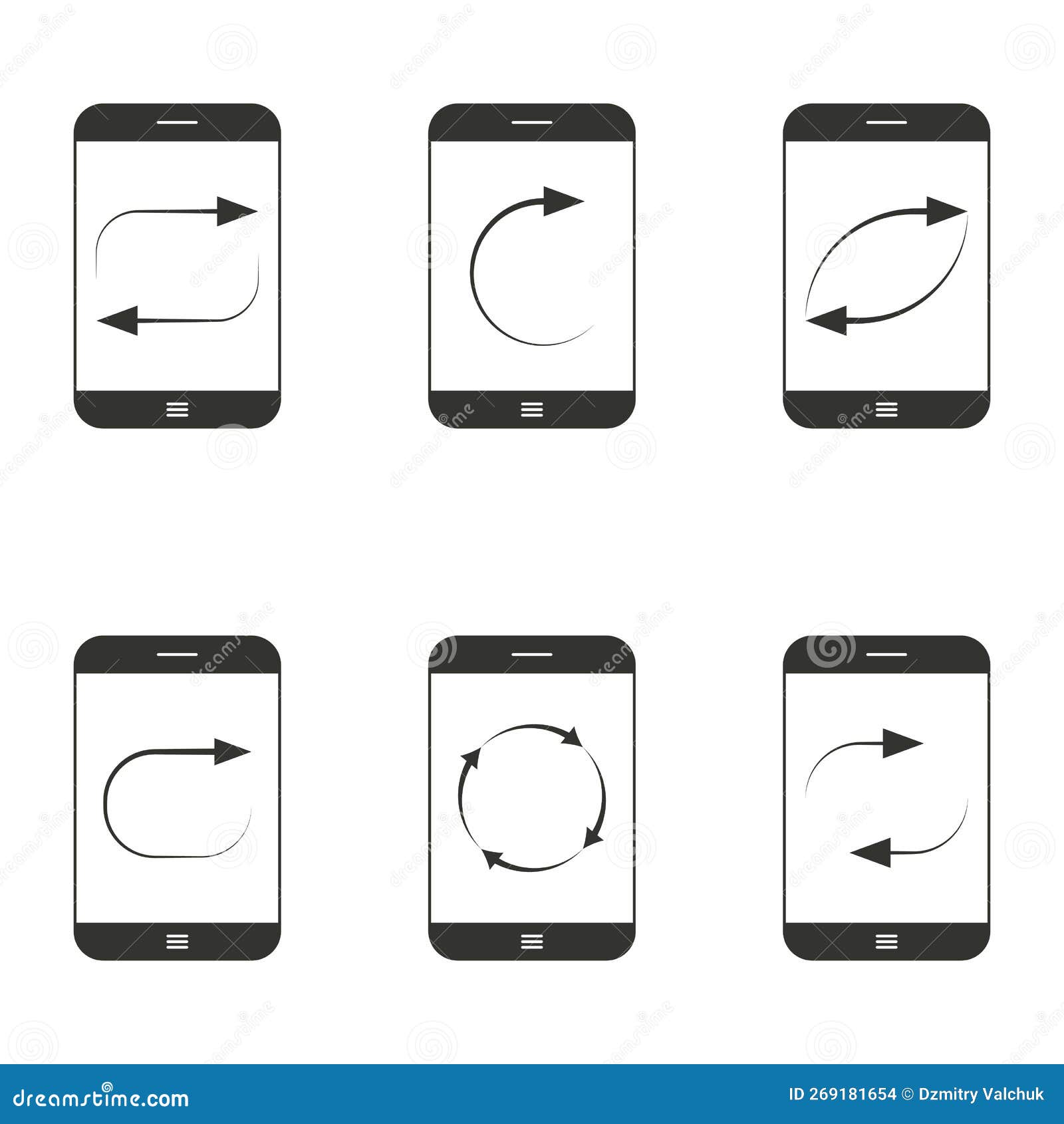 Phone Rotate Icon. Vector Isolated Smartphone Rotation | CartoonDealer ...