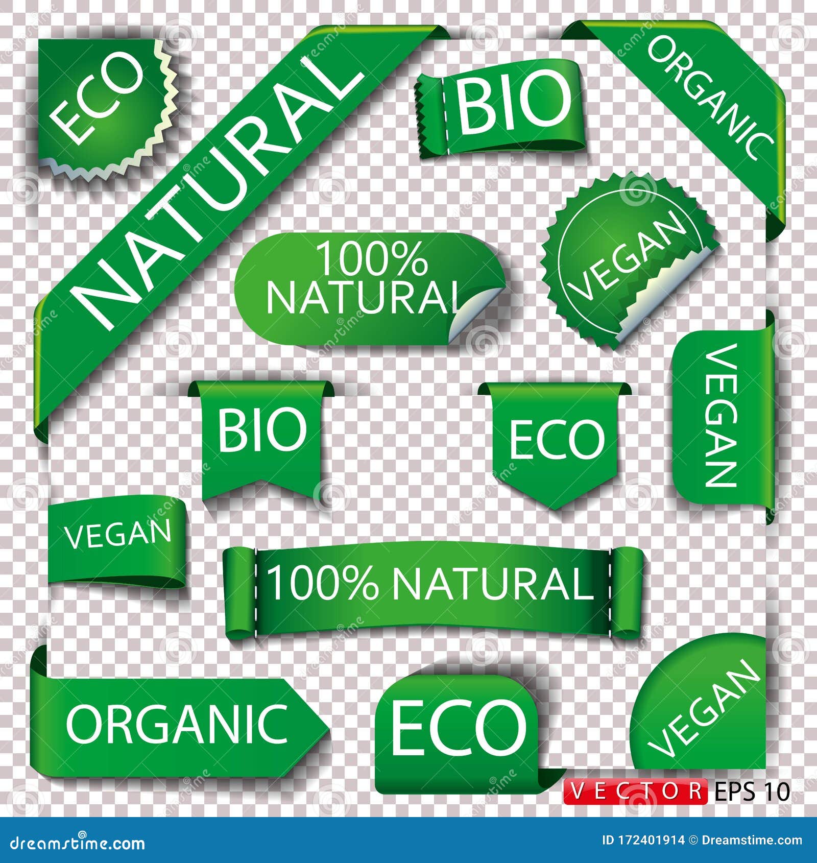 Vector Illustration on the Theme of a Set of Eco-friendly, Natural and ...