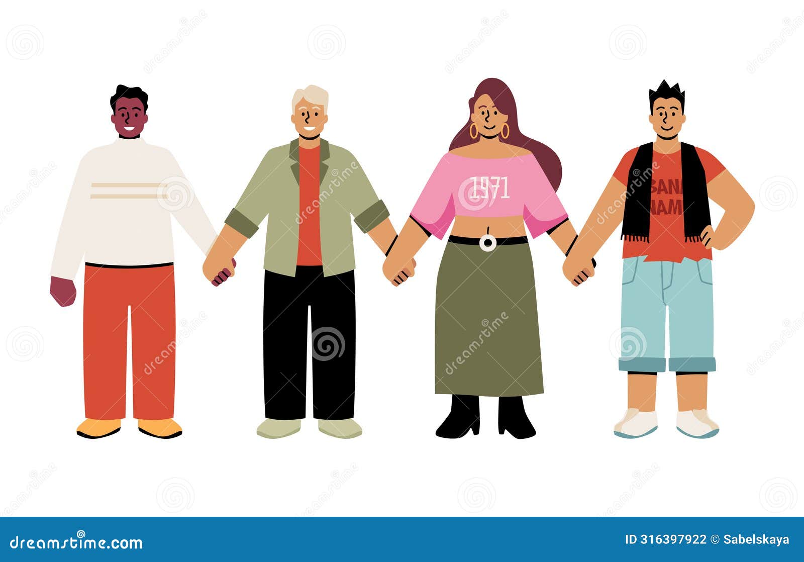 Vector Illustration on the Theme of Unity and Equality. Stock Vector ...