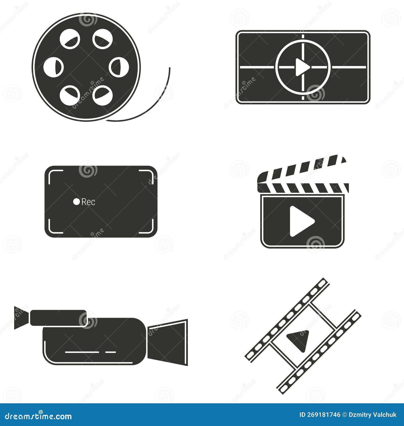 Vector Illustration on the Theme Video Shooting, Filming Stock Vector ...