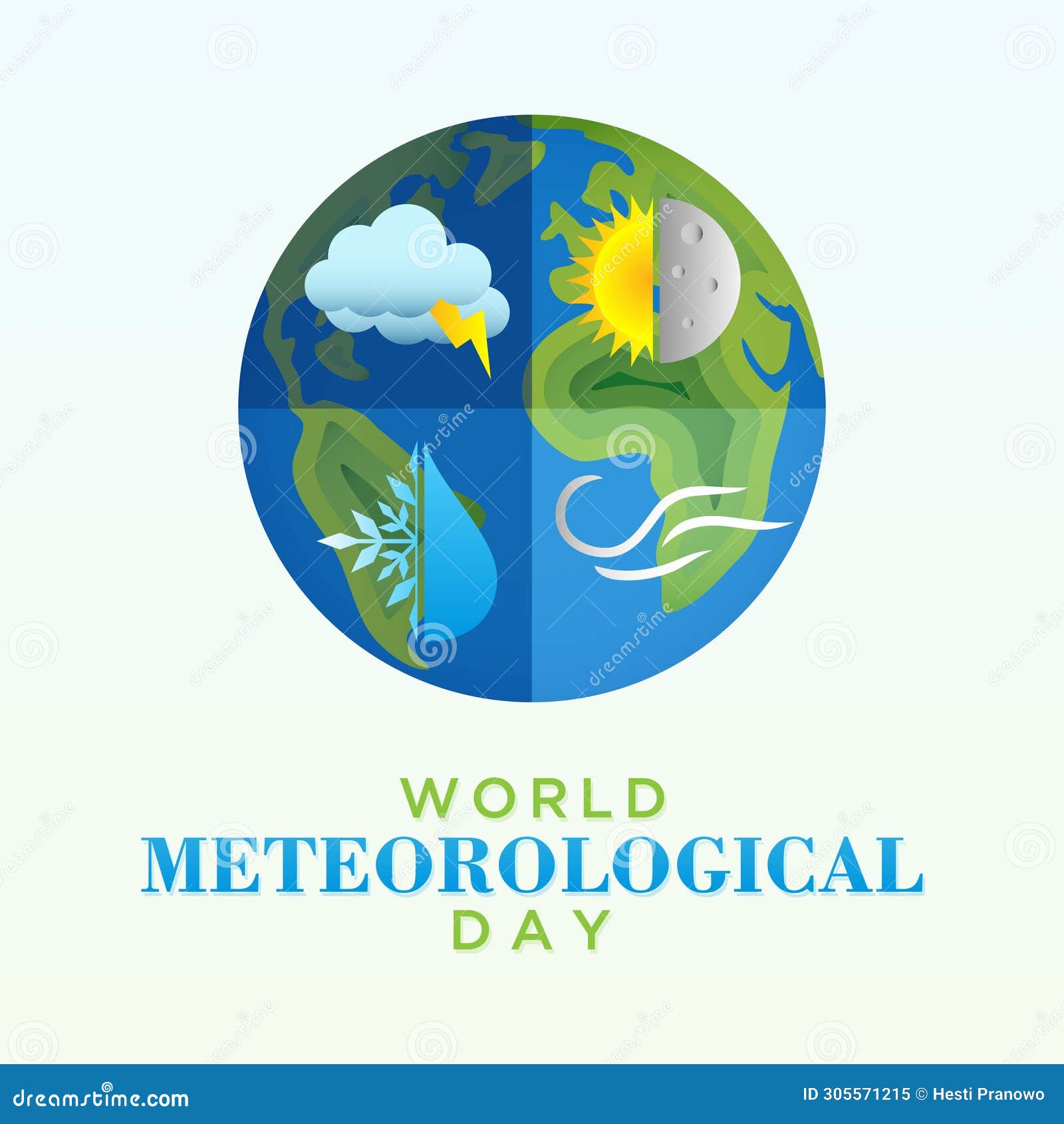 Vector Illustration on the Theme World Meteorological Day Stock ...