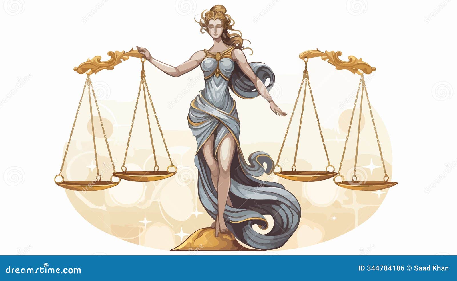 Vector Illustration of Themis Goddess of Justice Stock Vector ...