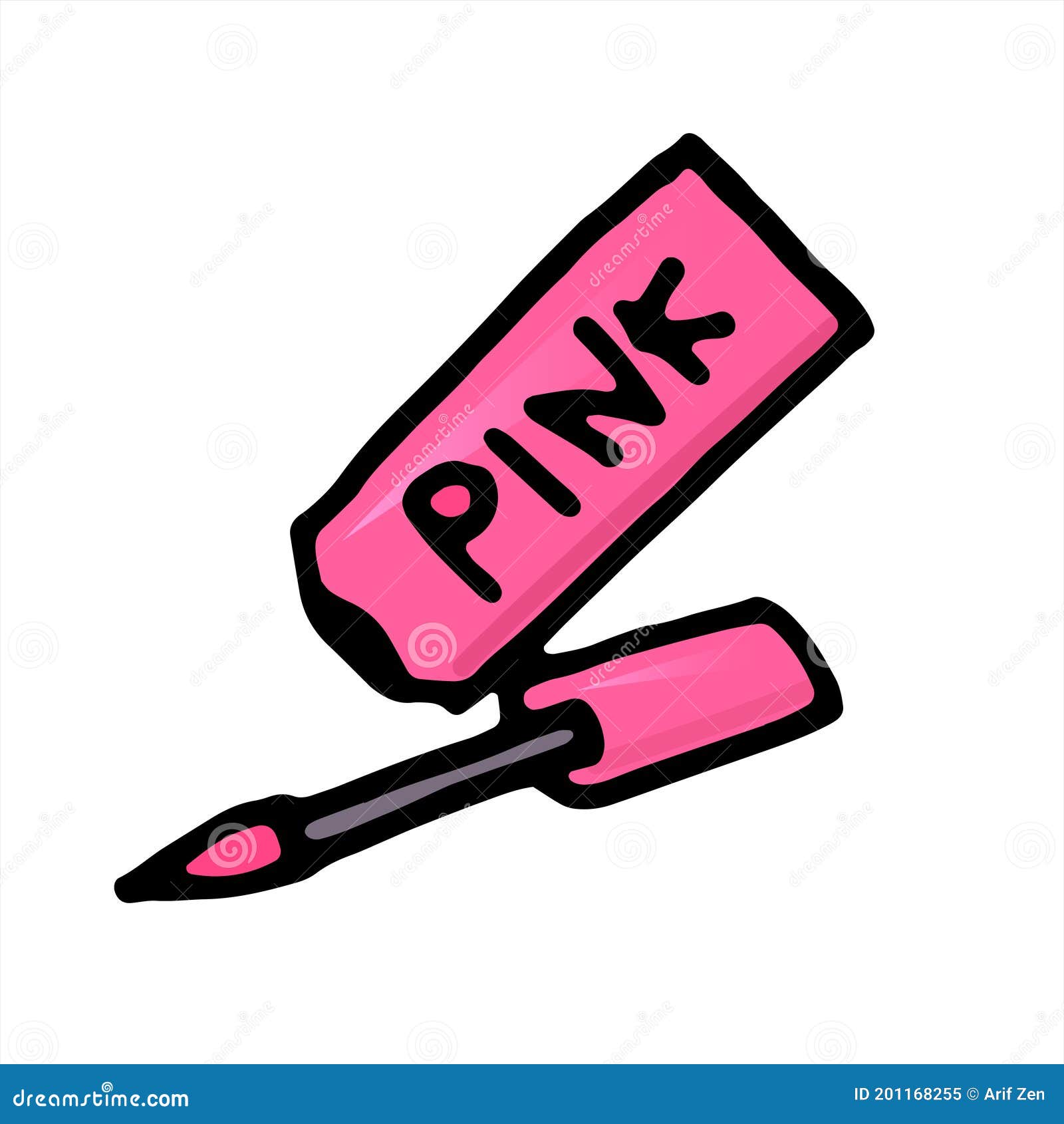 Vector Illustration of Thin Black Outline Cream Matte Lipstick Isolated ...