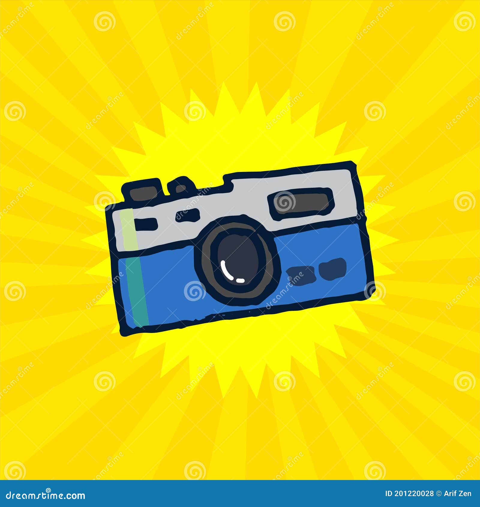 Vector Illustration of Thin Black Outline Pocket Camera Icon Isolated ...