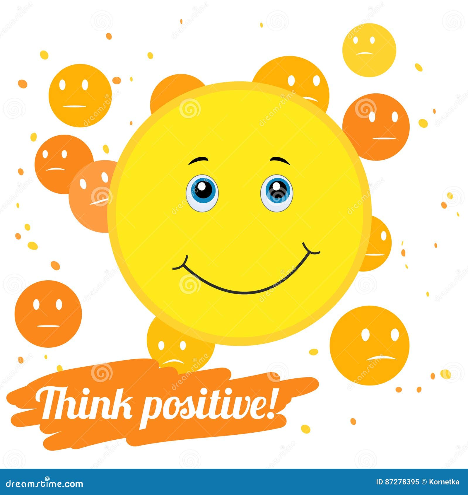 Vector Illustration. Think Positively. Stock Vector - Illustration of ...