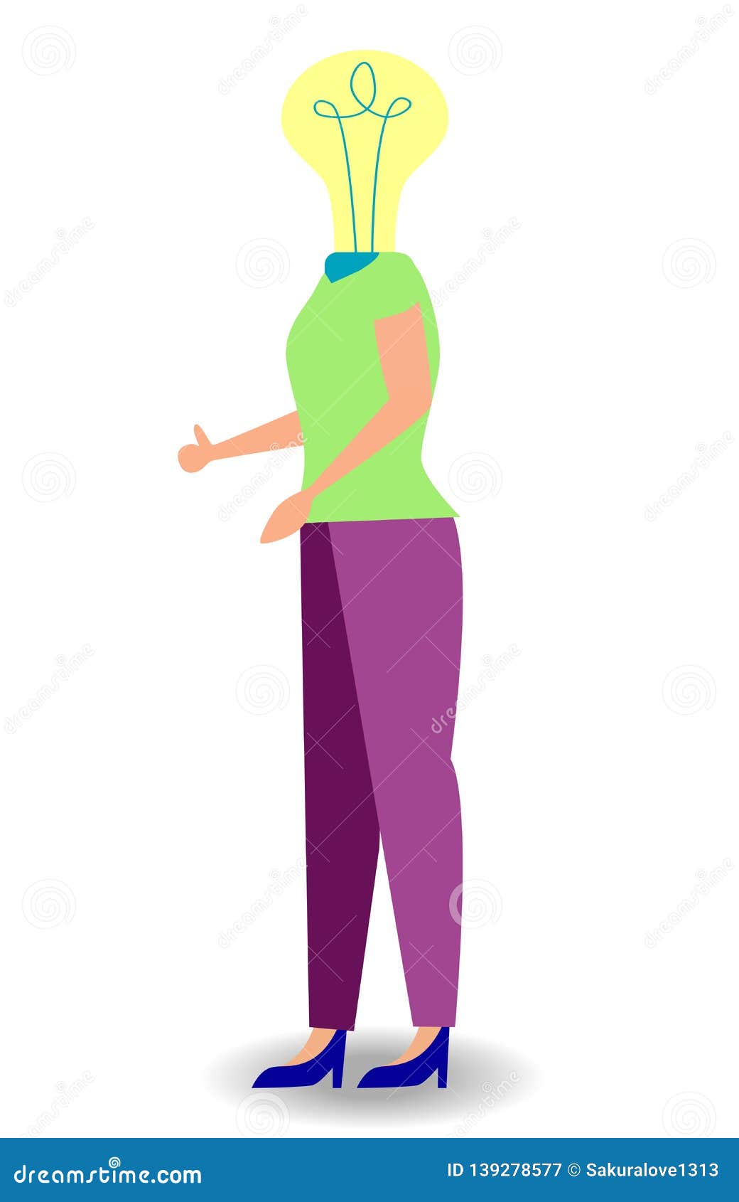 Vector Illustration of Thinking Idea or Solution Concept with Fast ...