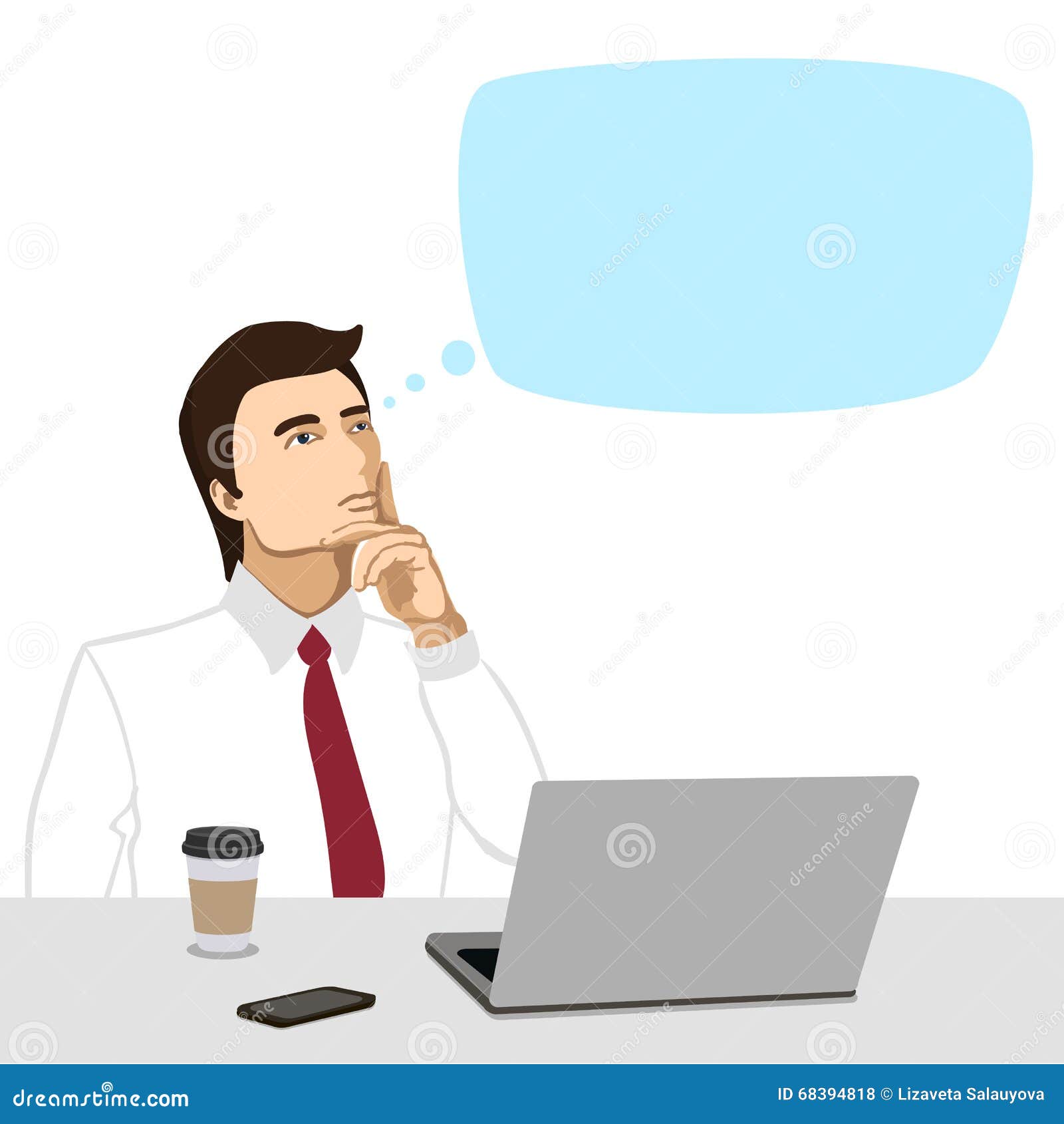 Vector Illustration of Thinking Men Stock Vector - Illustration of idea ...