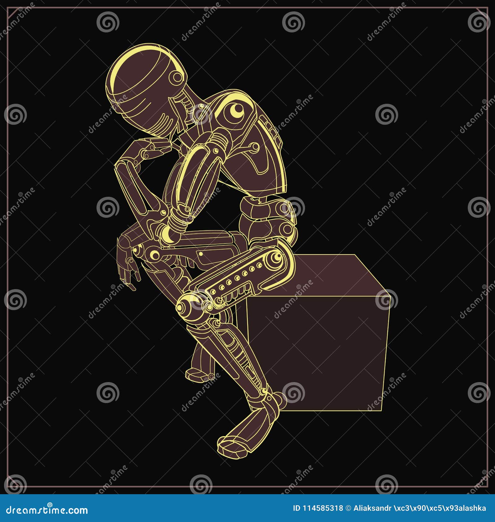 Thinking Robot Royalty-Free Stock Photography | CartoonDealer.com #52222673