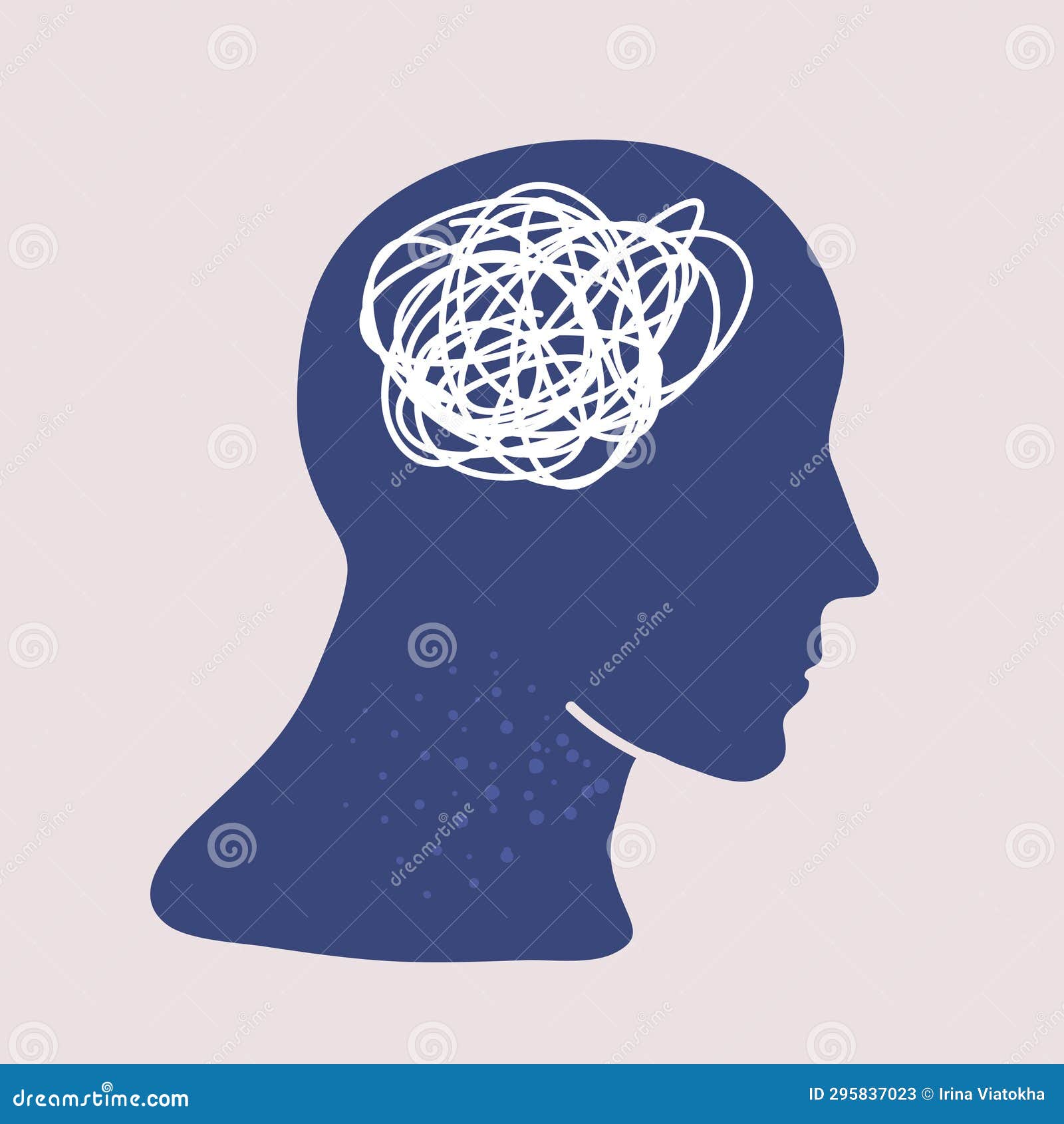 Vector Illustration of Thread Brain Inside Head Stock Vector ...