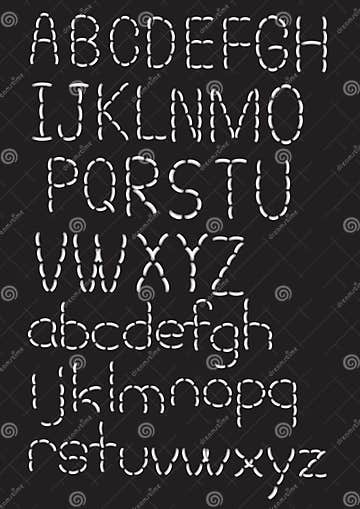 Vector Illustration of Thread-looking Font. Stock Vector - Illustration ...