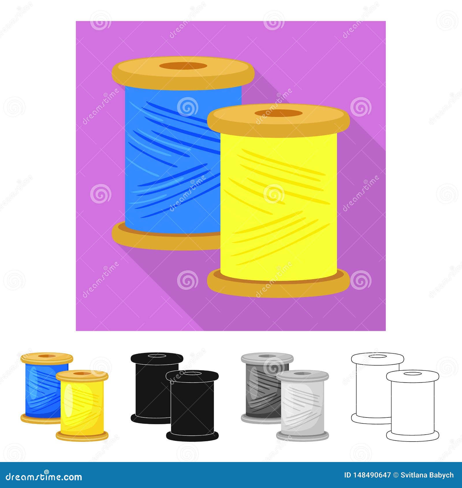 Vector Illustration of Thread and Spool Logo. Collection of Thread and ...