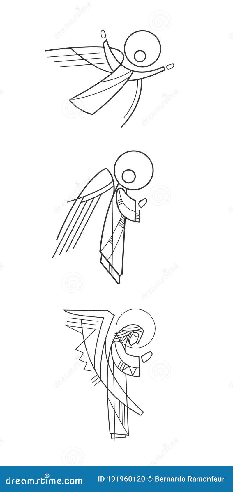 Vector Illustration of Three Angels Stock Vector - Illustration of ...