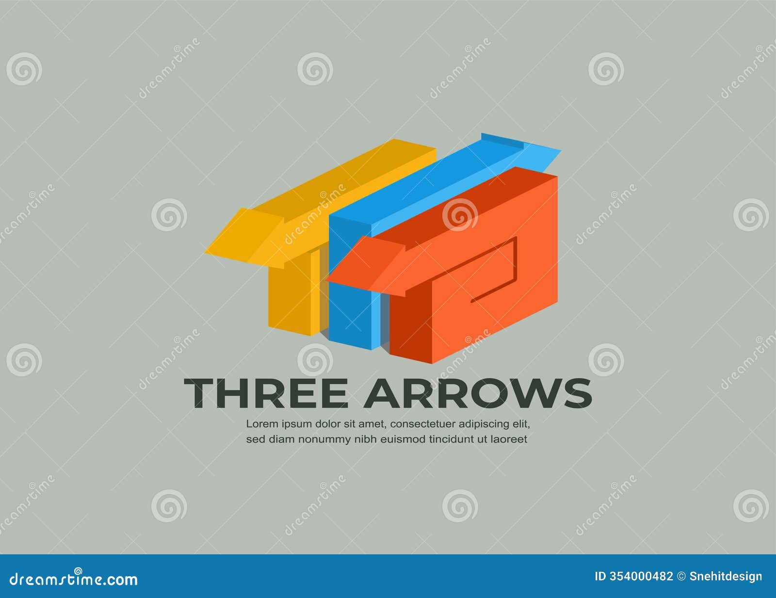 Vector Illustration Of Three Colorful Arrows Logo | CartoonDealer.com ...